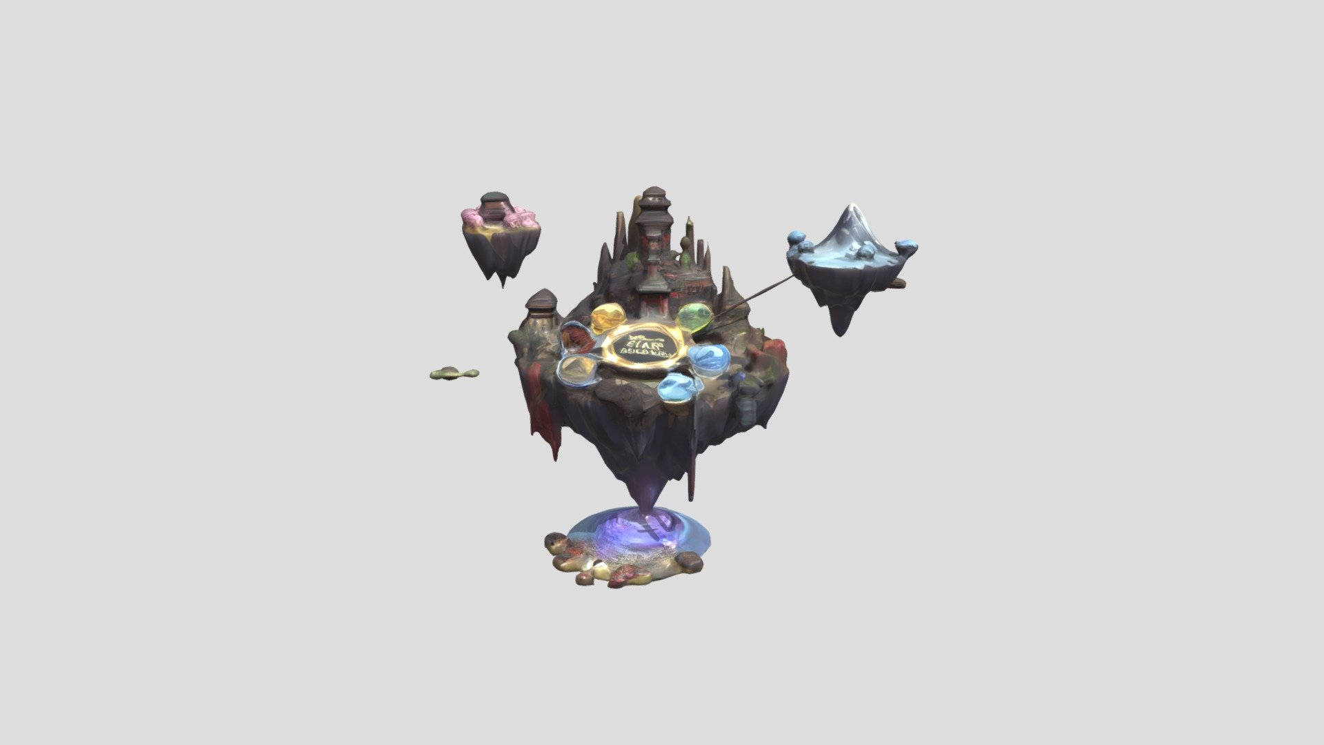 Ninja-themed floating island lobby map - Download Free 3D model by ...