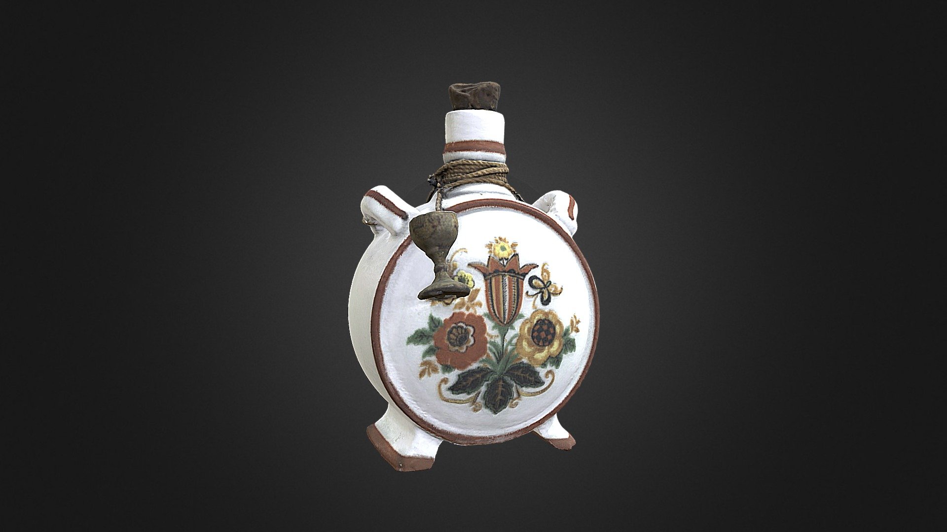 Flask with flower pattern - 3D model by PannaH [411e5c3] - Sketchfab