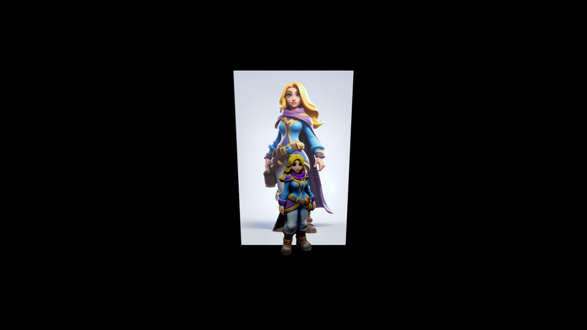 a cartoon character with a purple cape, stylized - Download Free 3D ...