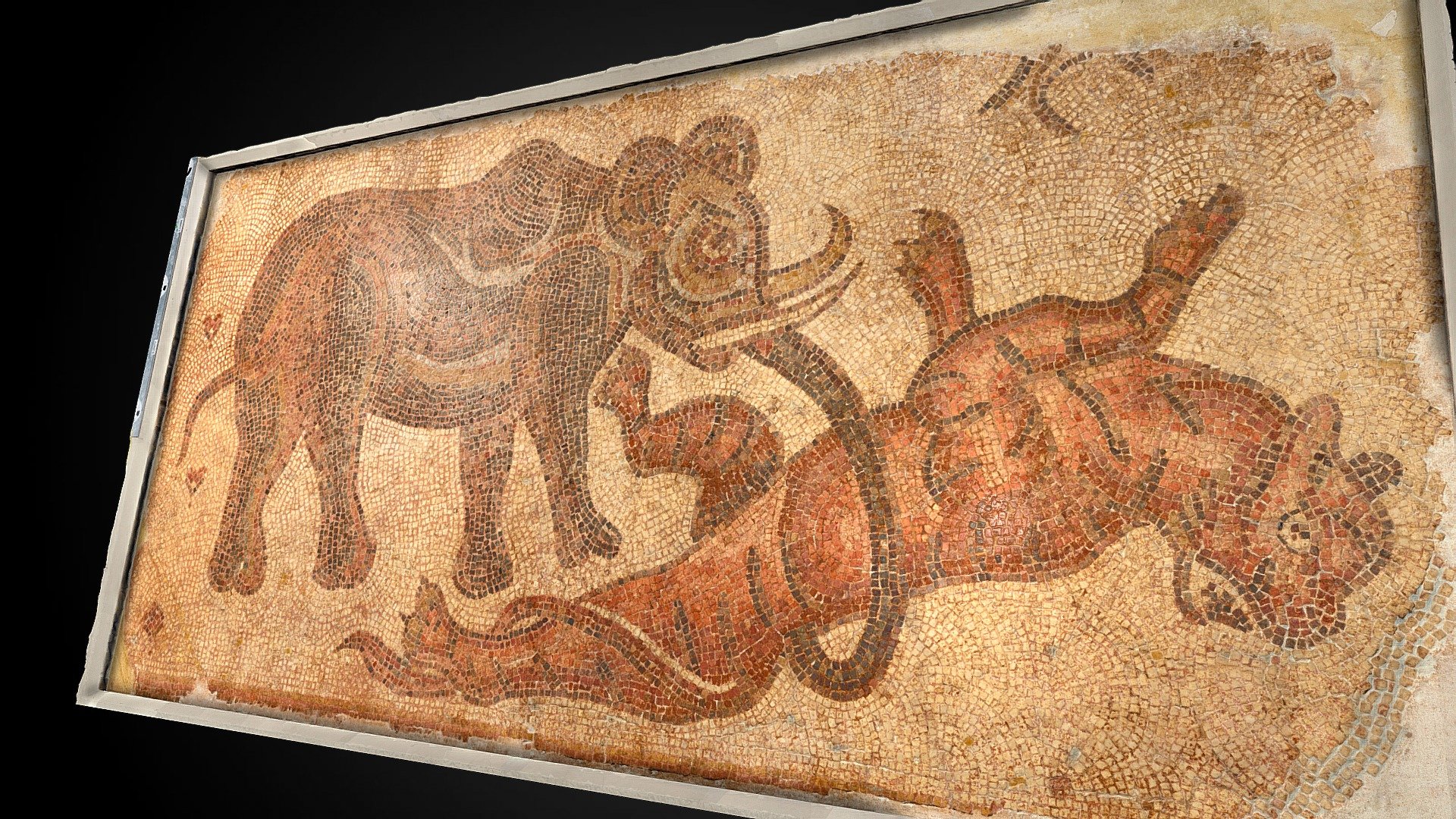 Elephant Attacking Feline, late 4th-mid 5th C CE - Download Free 3D ...