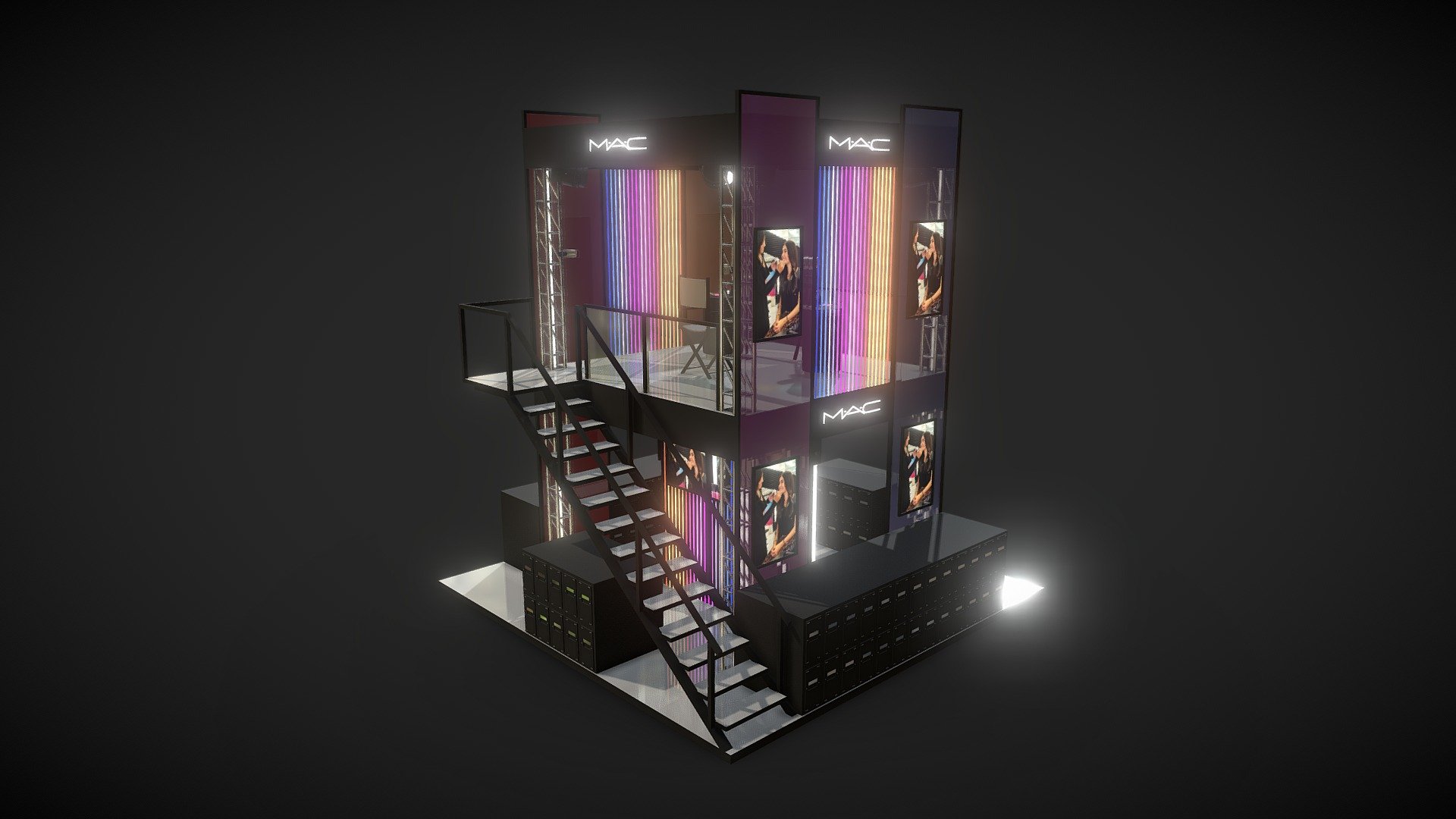 Stand MAC Cosmetics Backstage - 3D model by Zich [412b00d] - Sketchfab