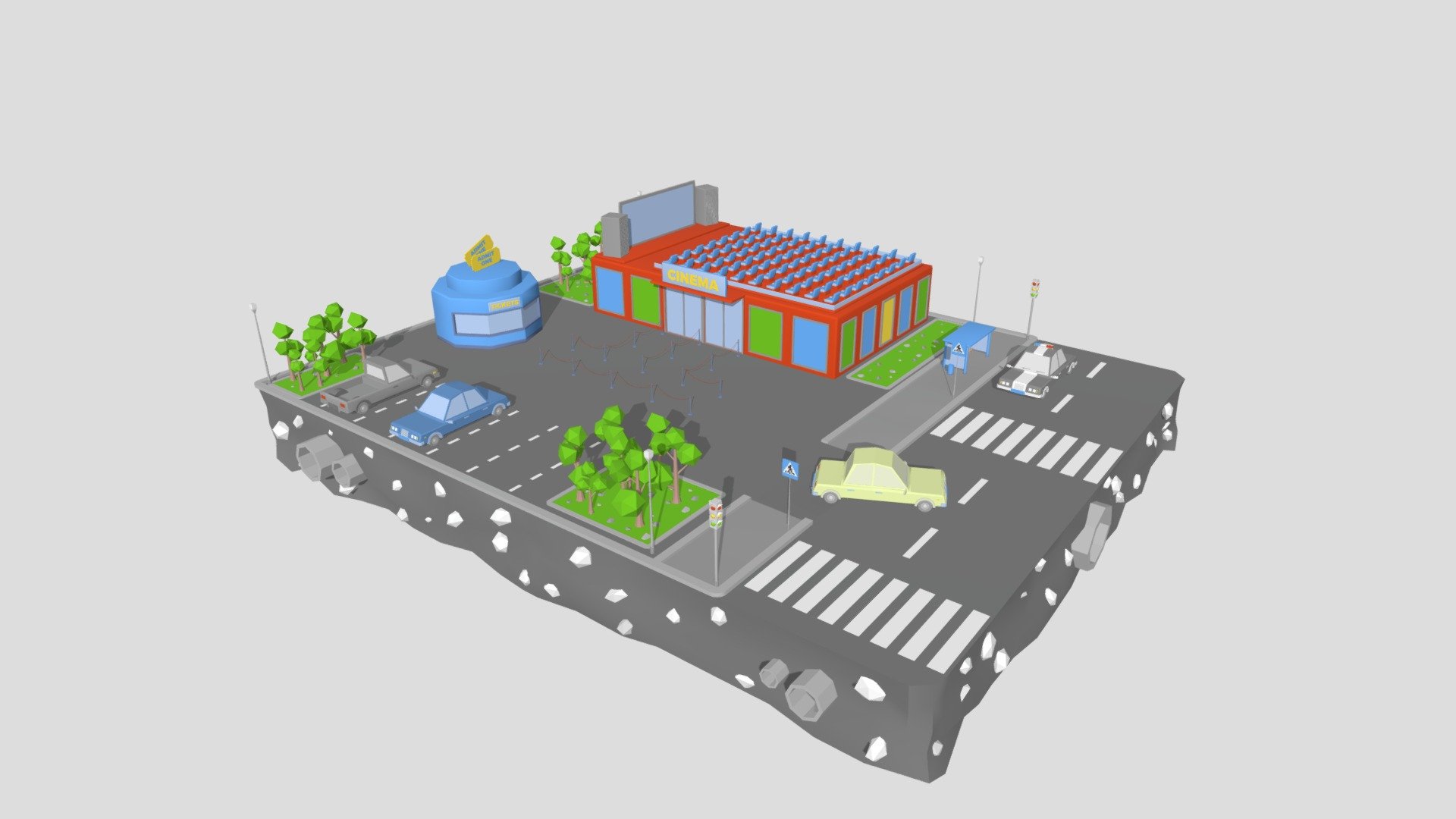 Cinema Low Poly - 3D model by ruslanmikaielian [412dc7d] - Sketchfab