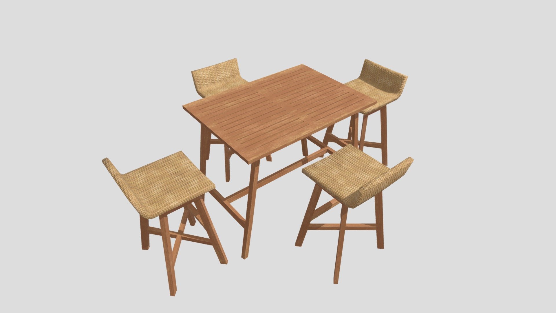Lounge set - wood - 3D model by Artistar3D [412eced] - Sketchfab