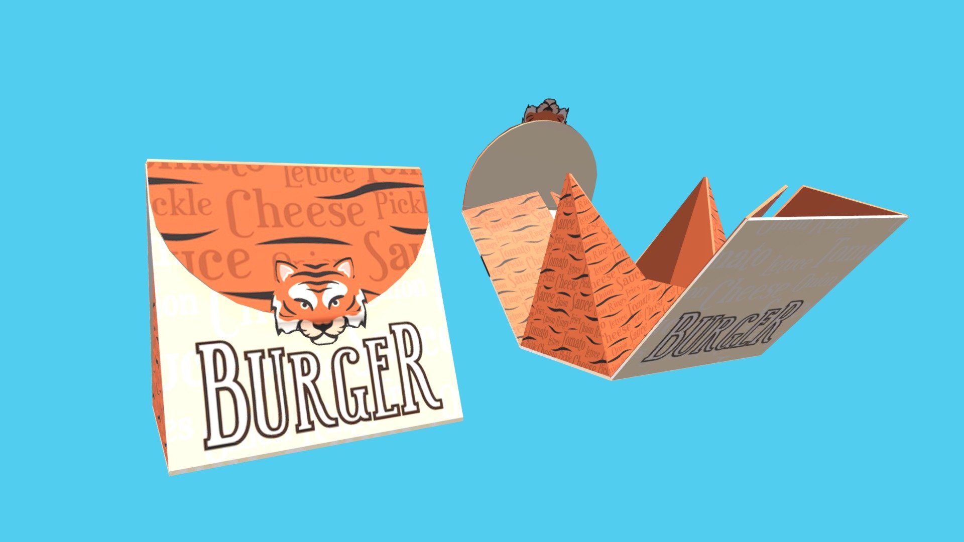 Tiger Burger Packaging Design Concept - 3D model by onurparlak [412eec7 ...