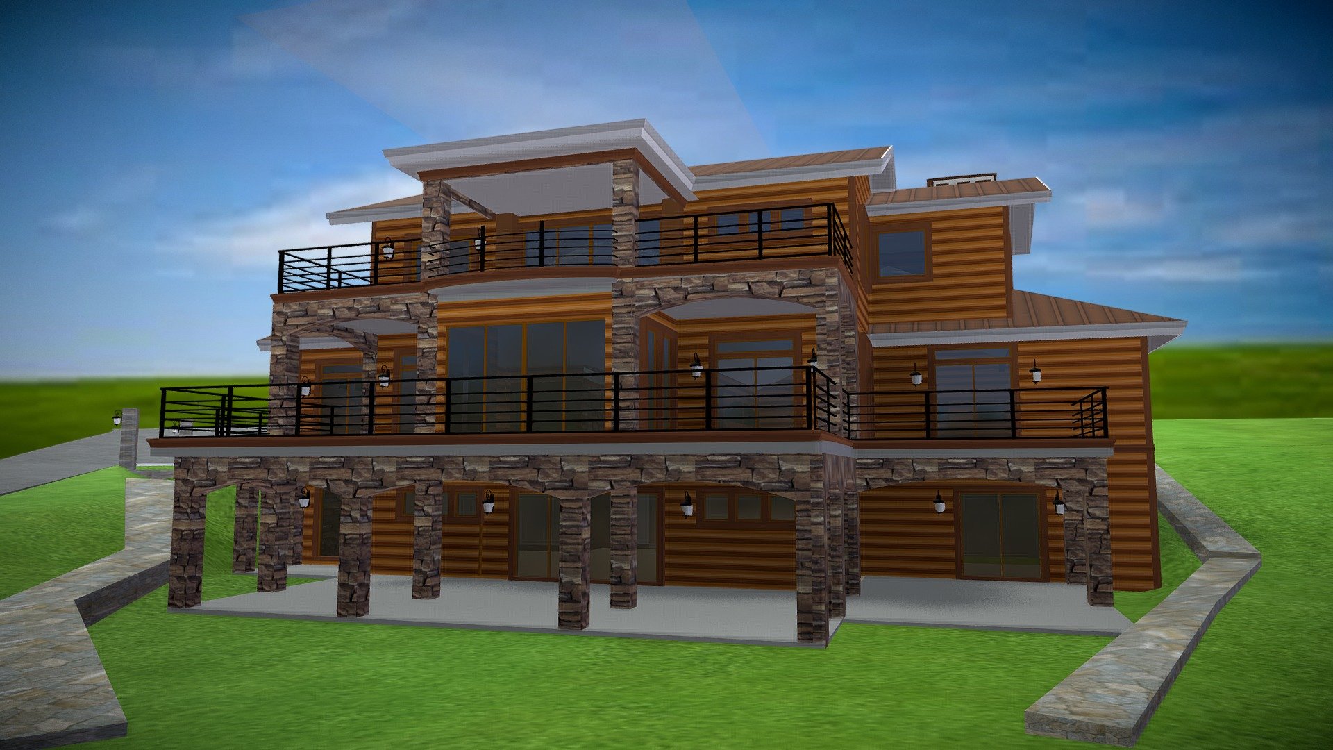 Sopeland 03 - 360 spin model of 3D house - 3D model by Render3DQuick ...