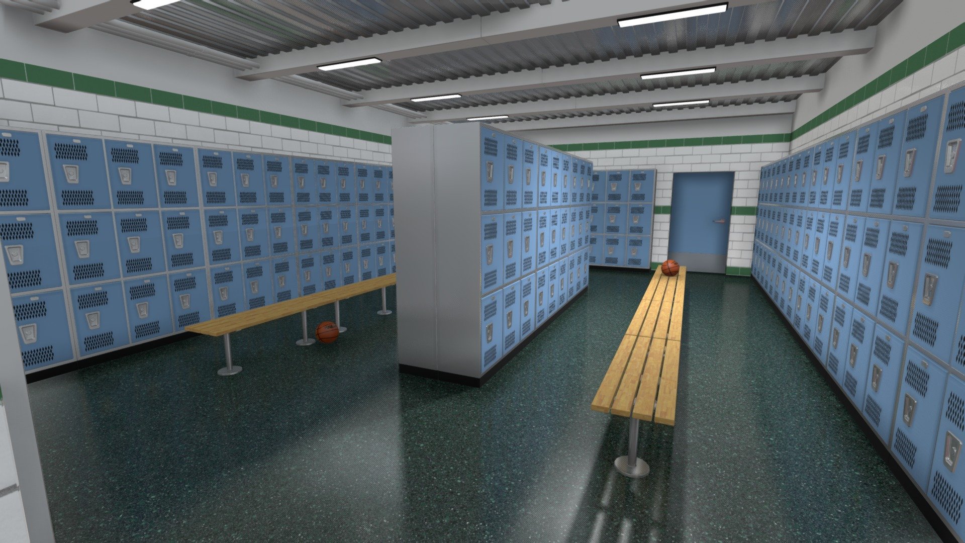 Locker Room & Showers - 3D model by Zeps3D [4137cd5] - Sketchfab