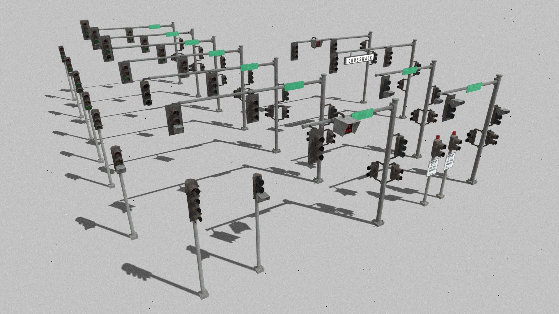 1970s Sable Marten Traffic Lights signals set - 3D model by ...