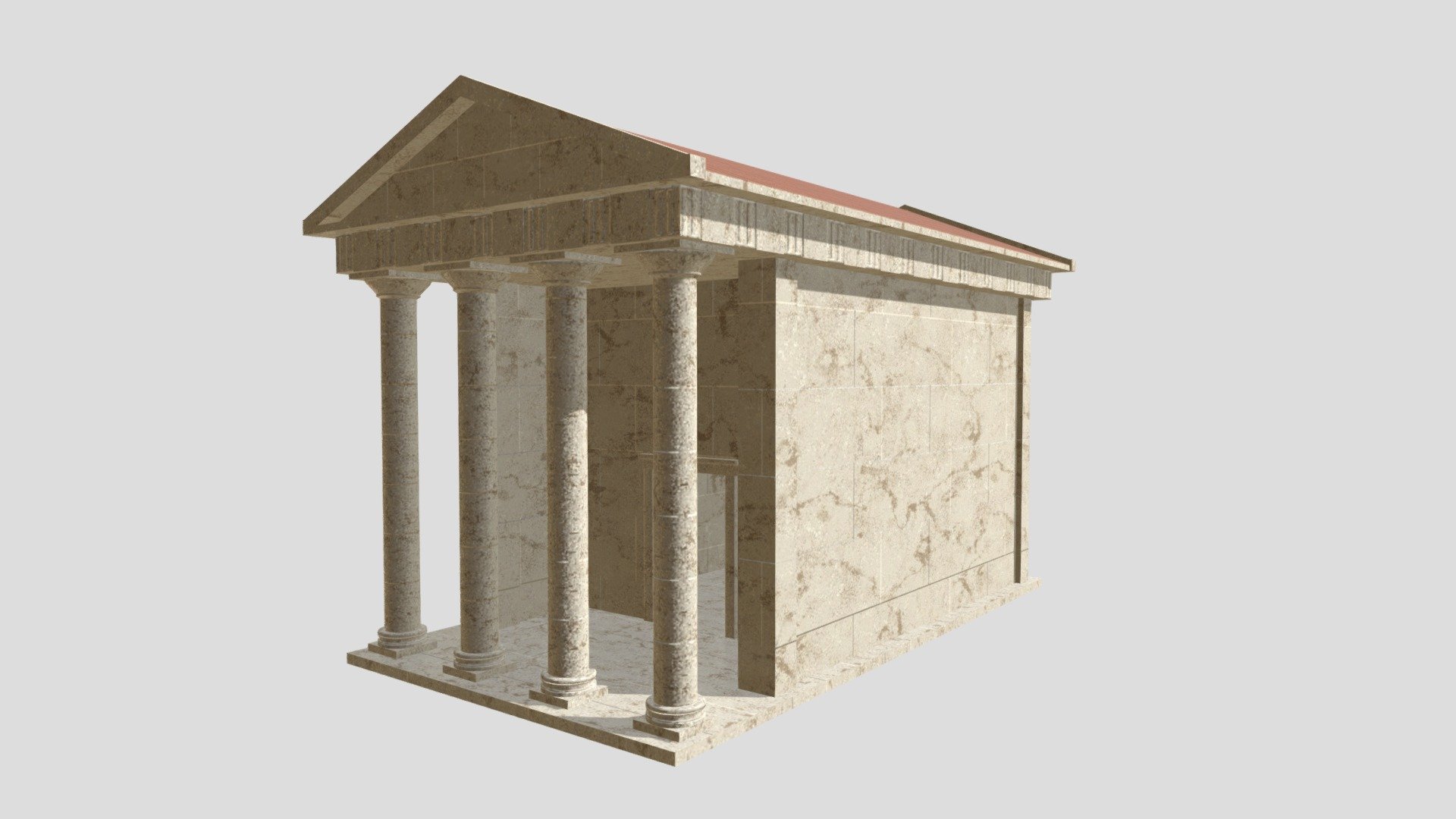 Greek Little Temple_Low Poly (version 1) - 3D model by Guillaume C 3D ...