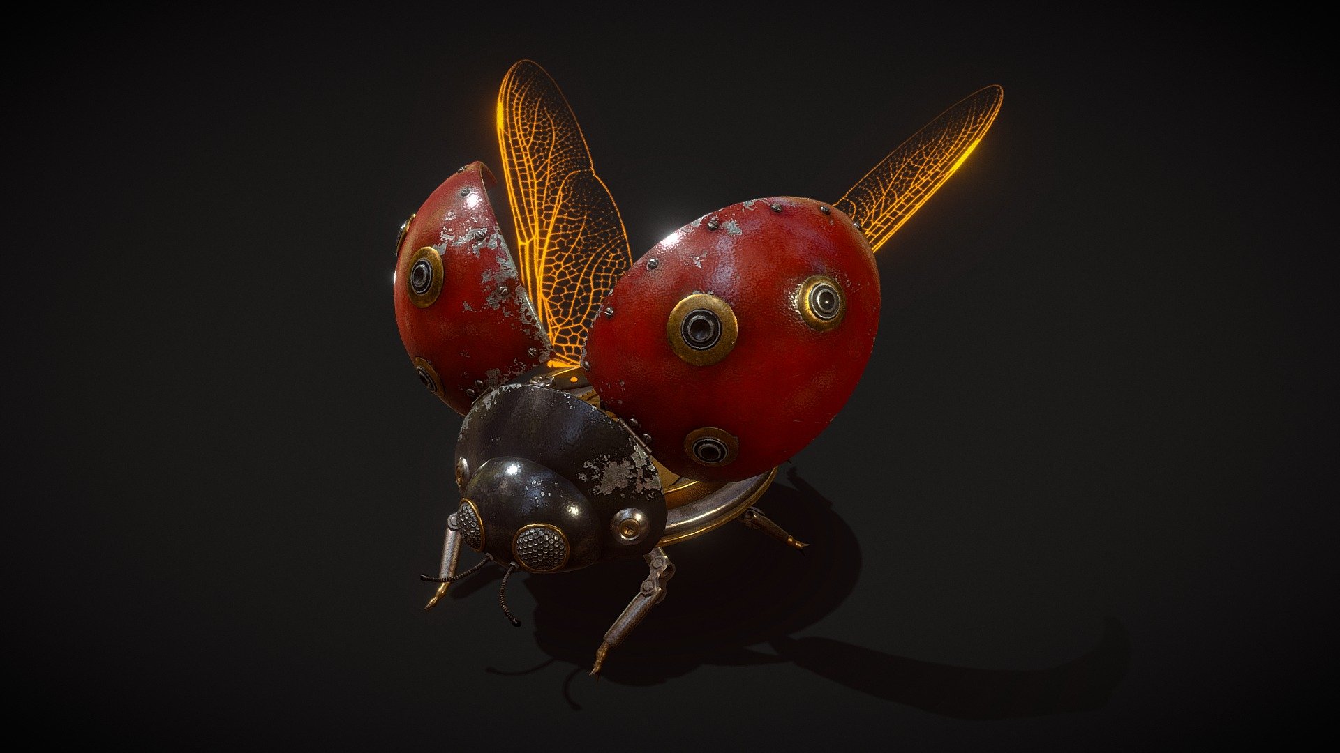 Ladybug steampunk animated - 3D model by Bansheeva [414f3fe] - Sketchfab
