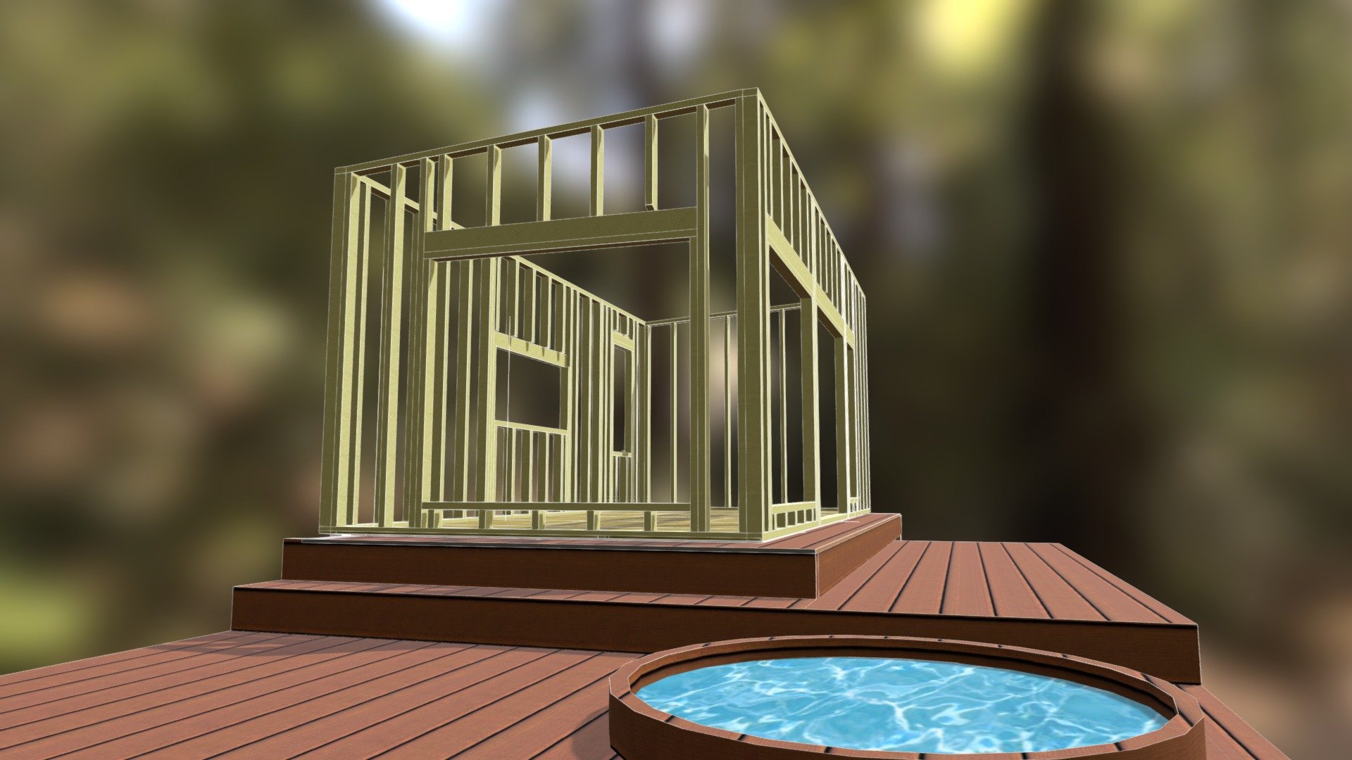 SmartBuilding / Wood Framing 21m2 - 3D model by smartbuildinguruguay ...