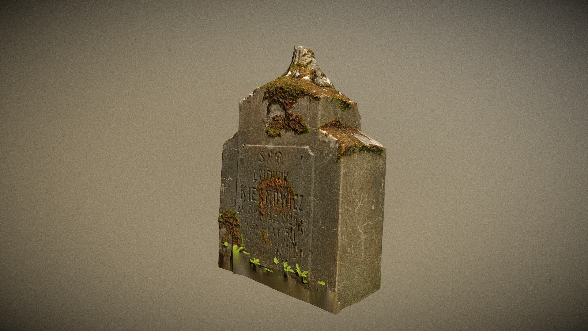 Photorealistic scanned broken tombstone LOD - Buy Royalty Free 3D model ...