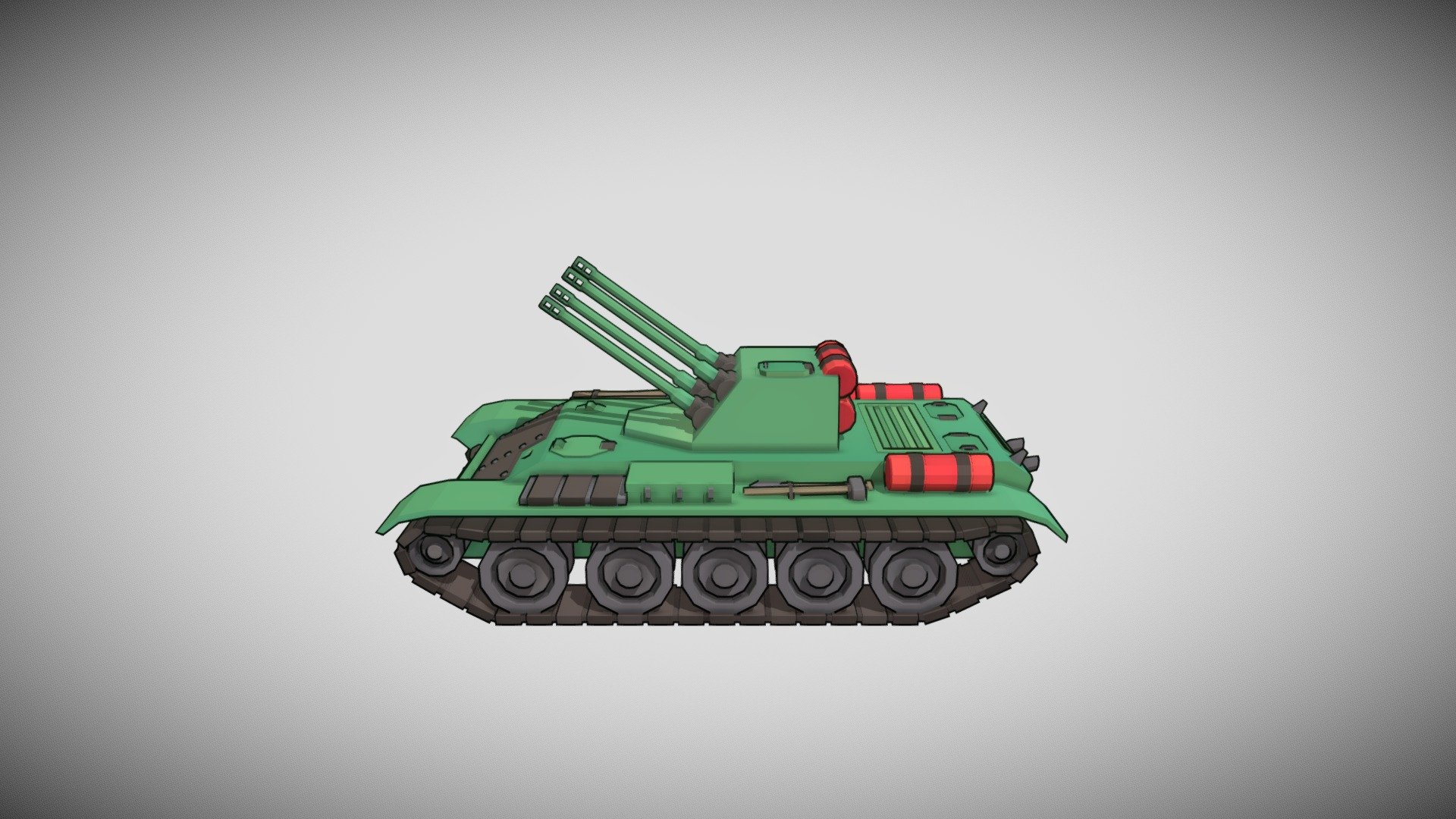 stylized world war 2 tank, AA canon - Download Free 3D model by Evorem ...