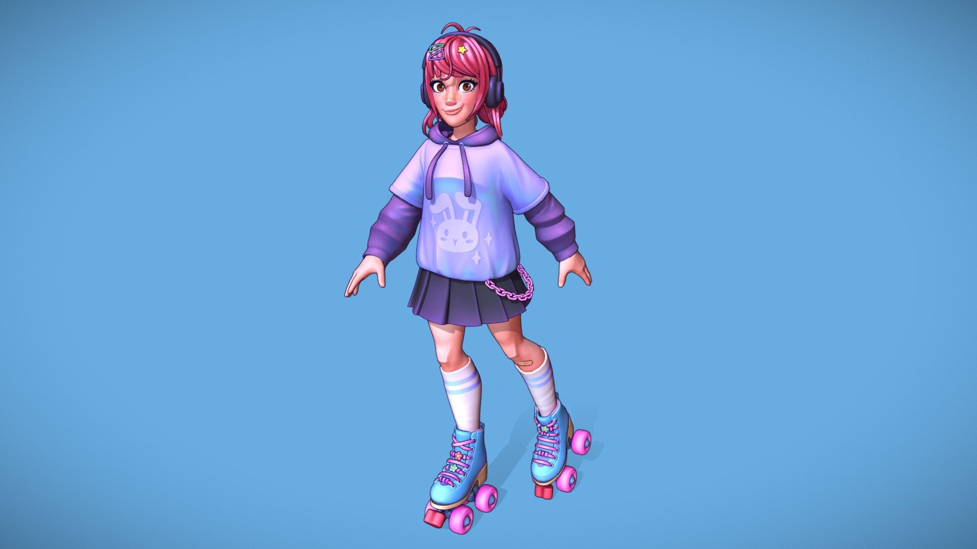 Roller Skates Girl - 3D model by marie_cyr [416e496] - Sketchfab