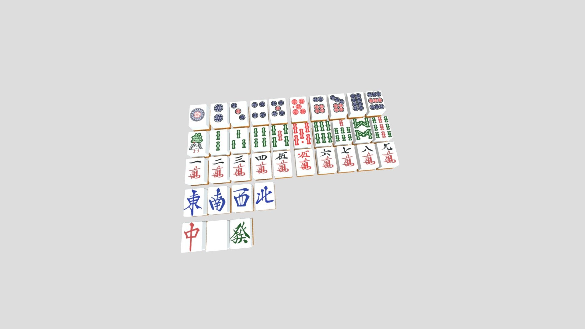 tile riichi mahjong - 3D model by zaqiabdillah [416e9a4] - Sketchfab