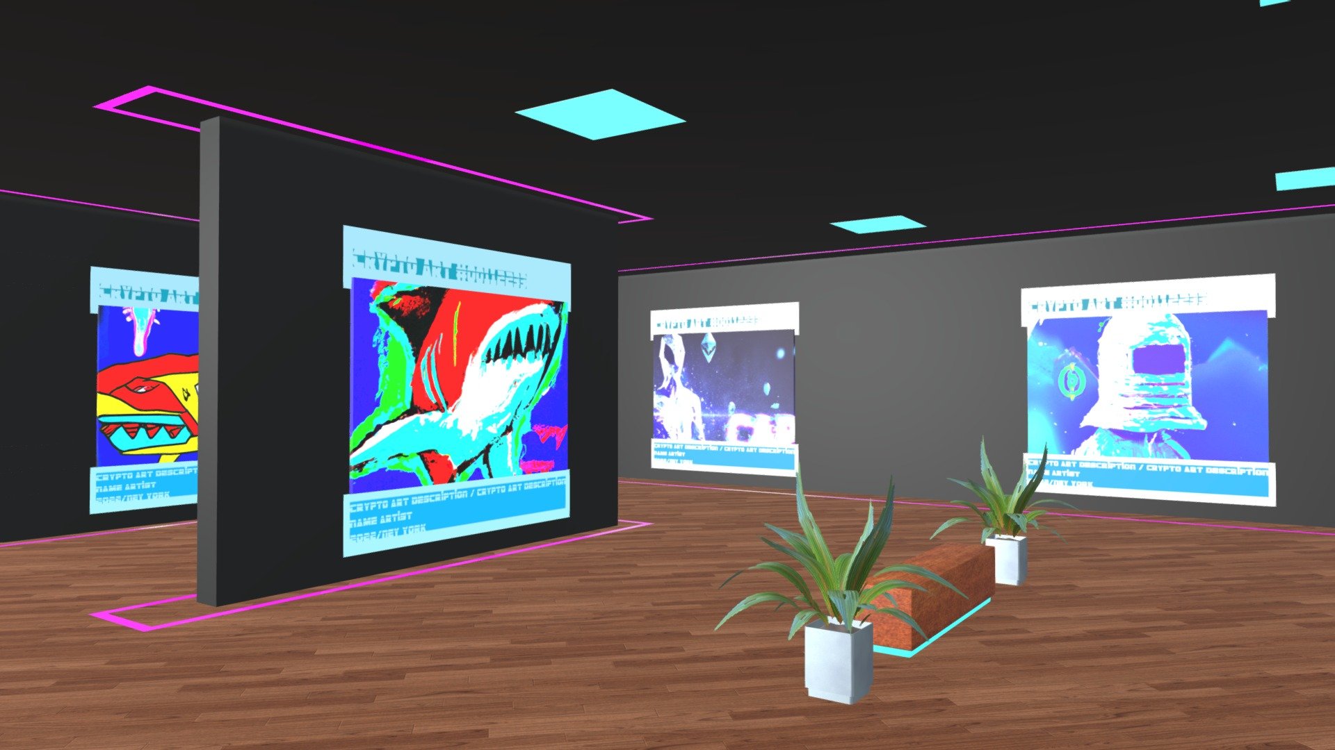 Crypto Exposition - Art Gallery - Buy Royalty Free 3D model by Mixall ...