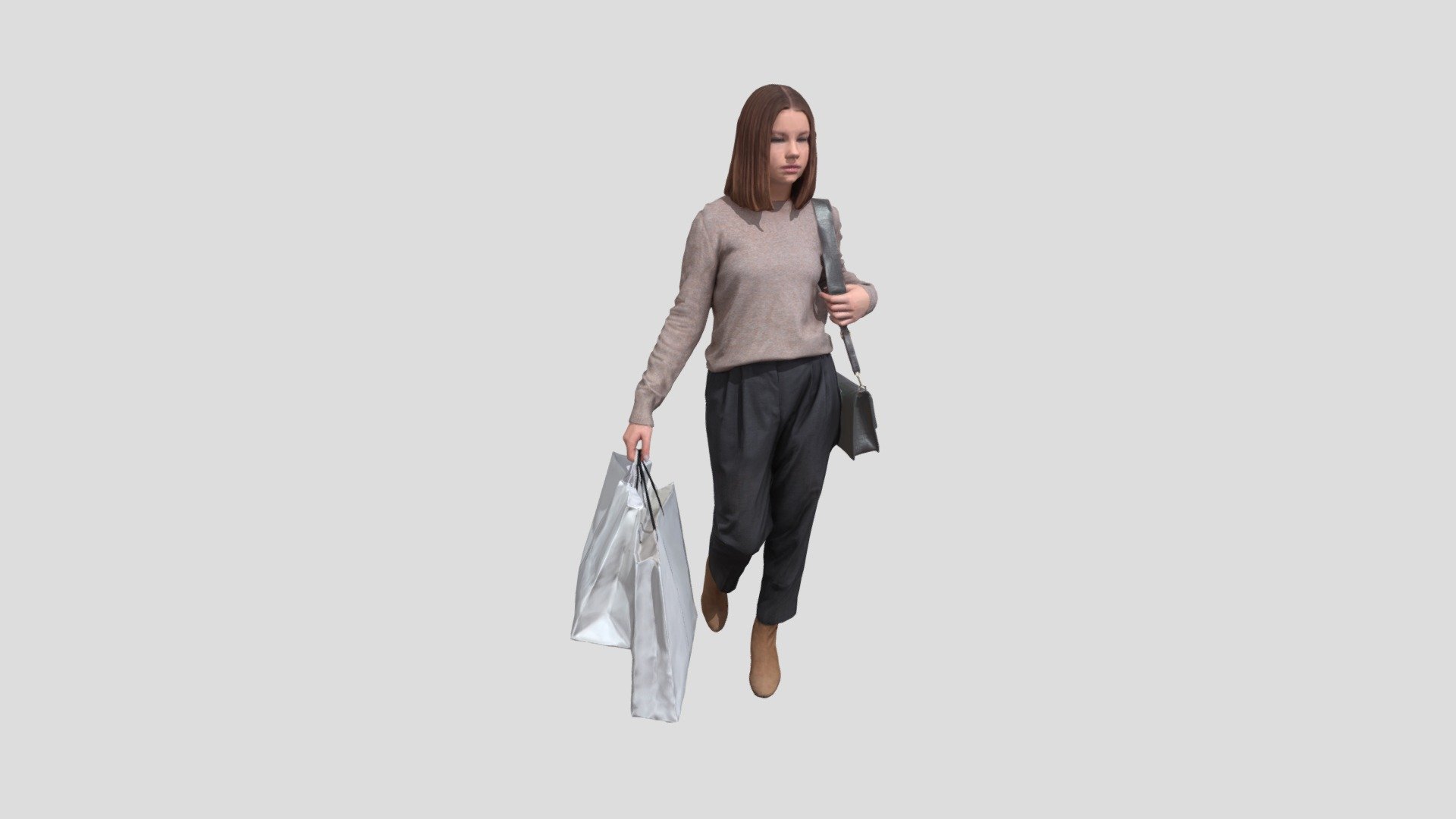 Humano Walking and Shopping Woman _0453725 - Buy Royalty Free 3D model ...
