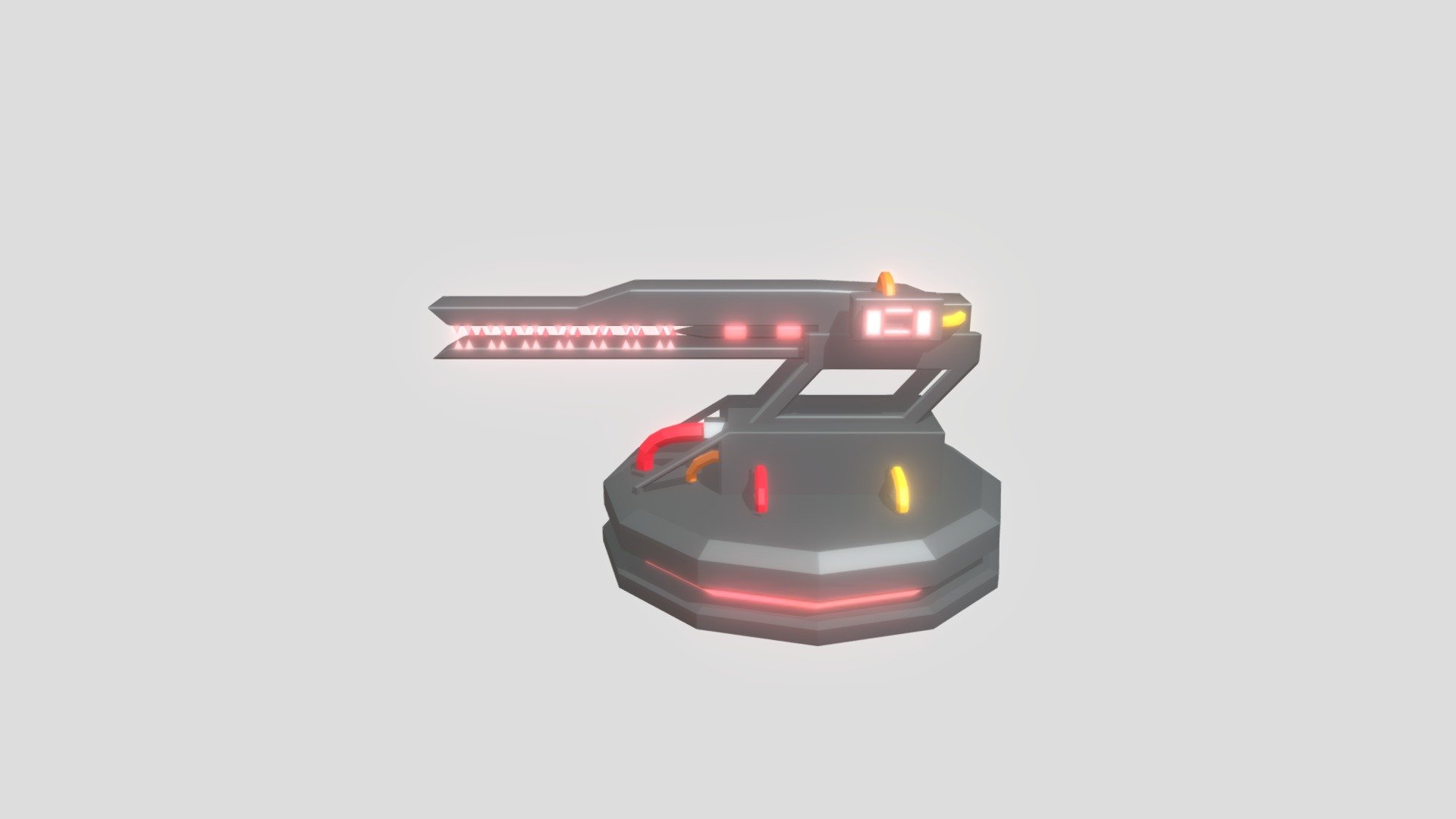 Low-poly Sci-fi Mounted Railgun - Download Free 3D model by wallcharlie ...