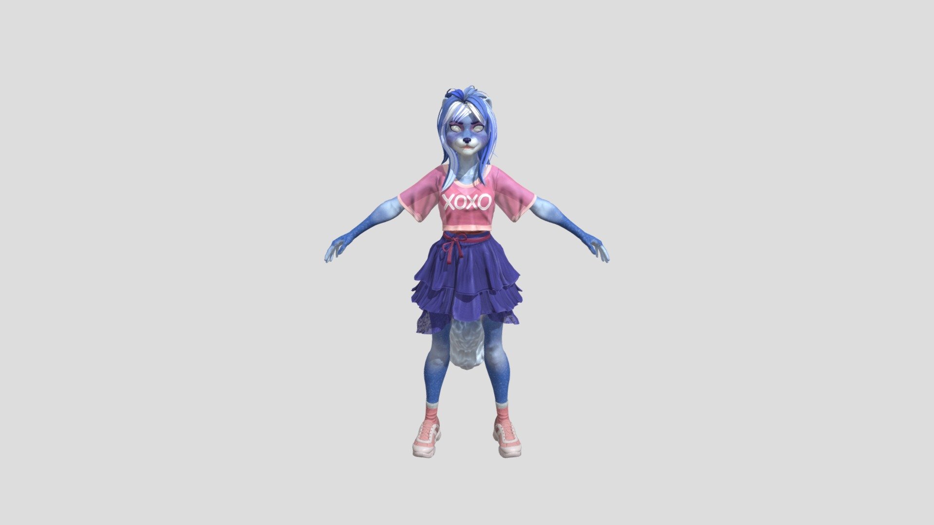Wolf Girl - 3D model by Mercedes Willis (@mercedes3dartworld) [4185123 ...