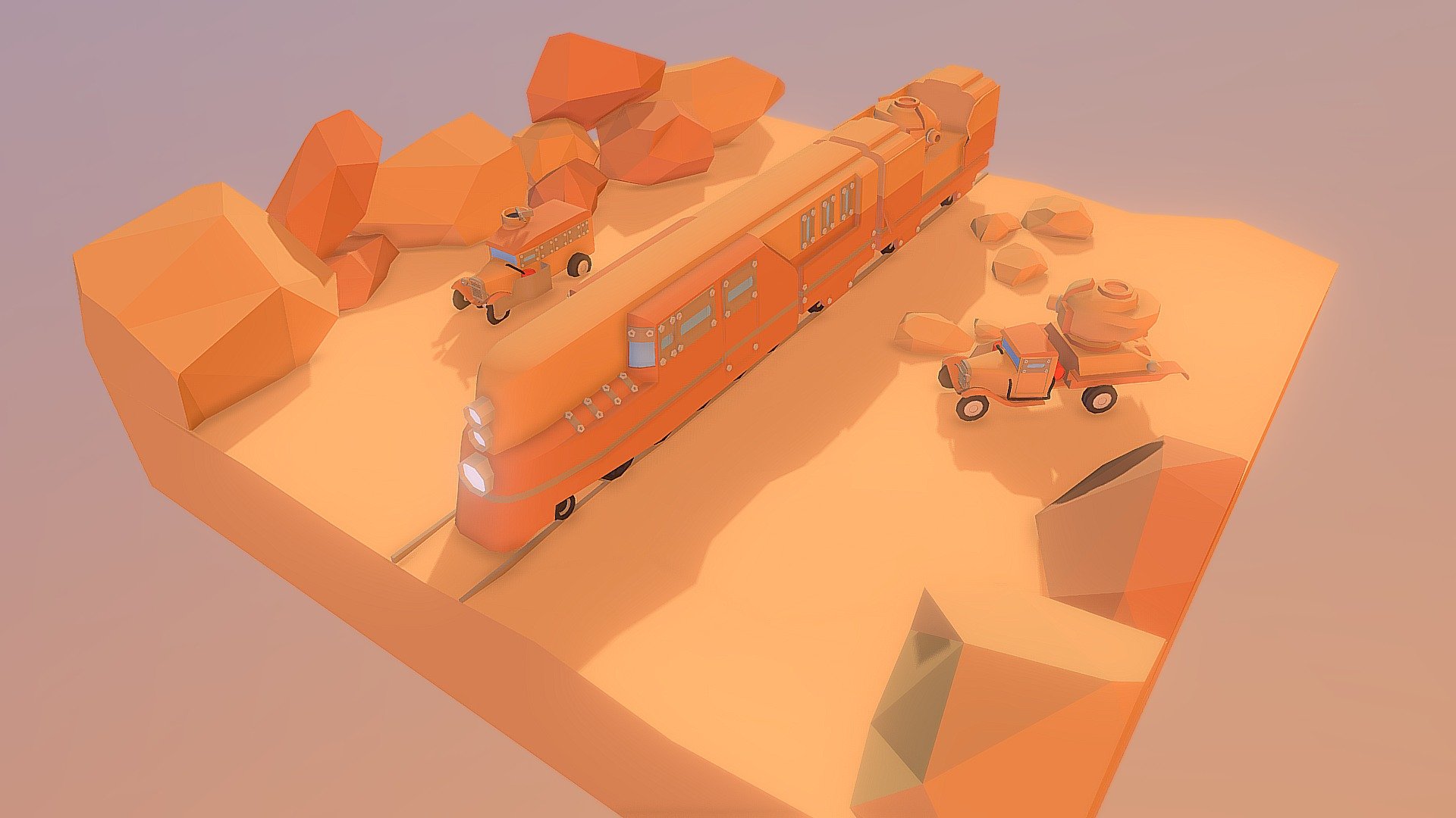 Low Poly Dieselpunk Train - 3D model by BetelgeuseMan [4188838] - Sketchfab