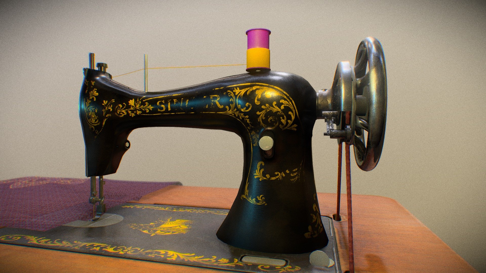 Vintage Singer Sewing Machine – Antique Style - Download Free 3D model ...