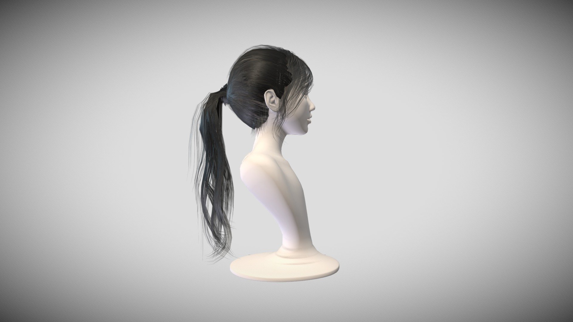 Realistic Woman low ponytail long Hair Style - 3D model by Dollycat (@dolly201905) [418eee3 ...