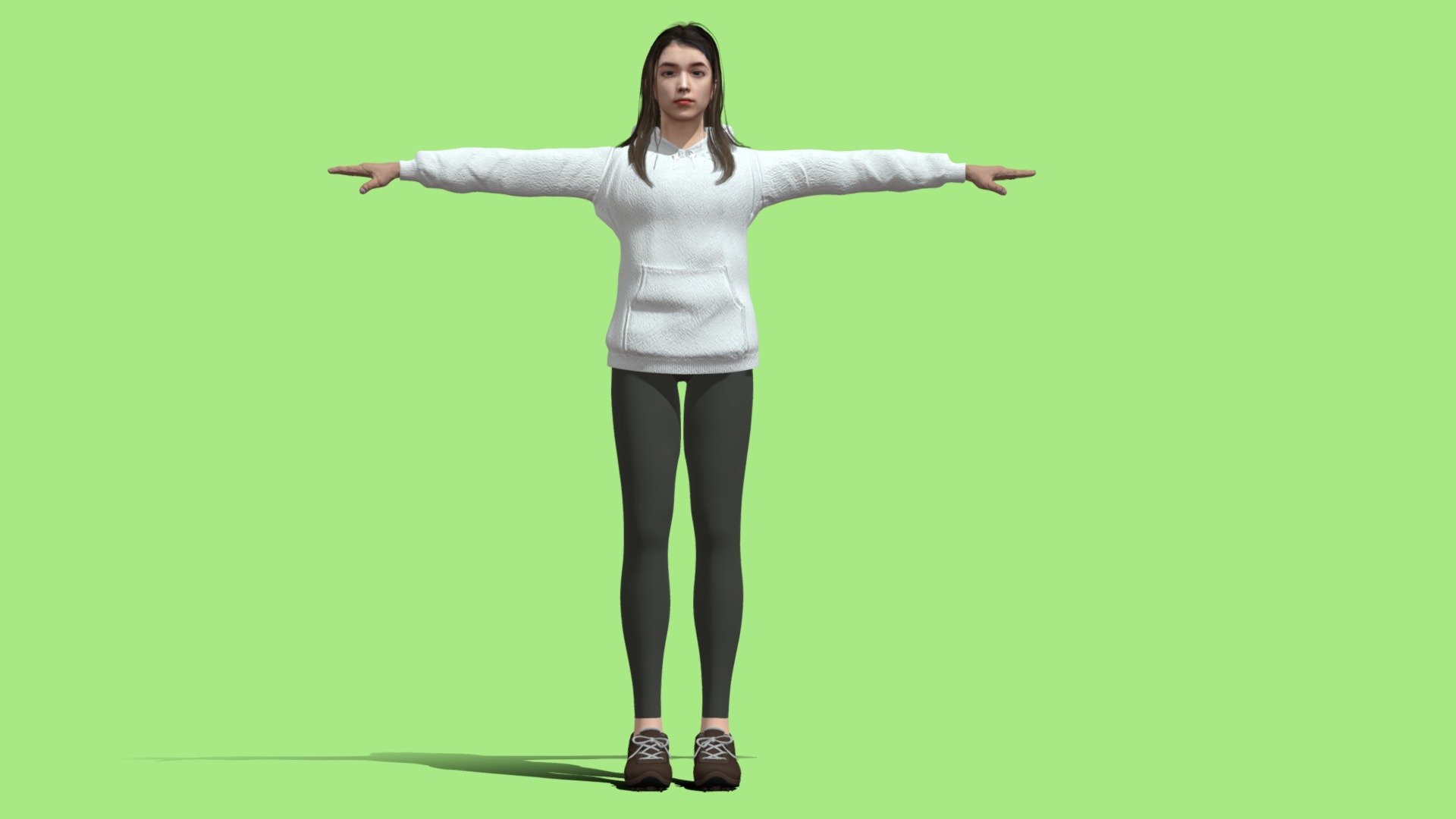 T-Pose rigged Young girl - 3D model by 3dpassion.net [41a0836] - Sketchfab