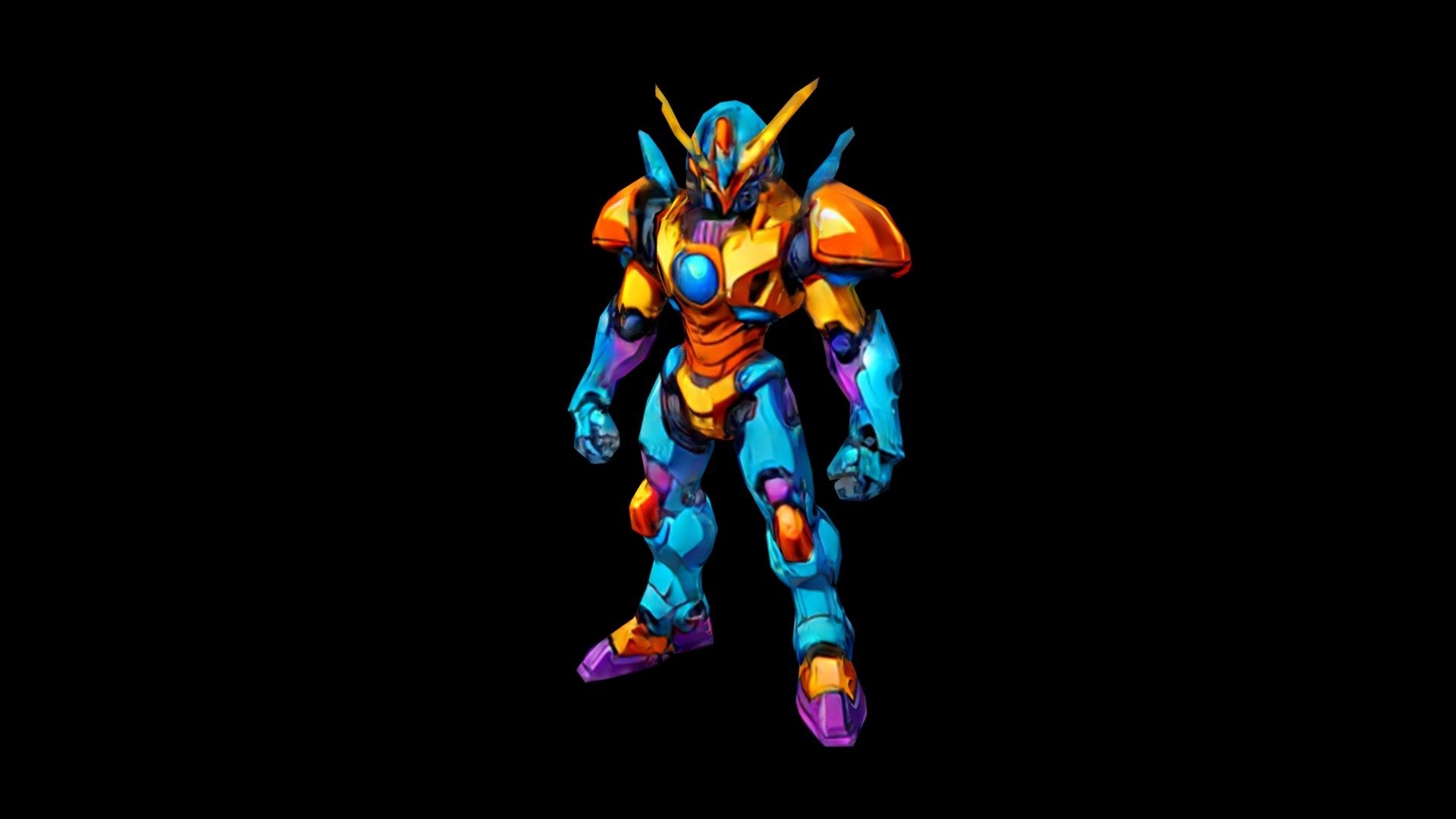 Colorful Robot A vibrant robot with a large, imp - Download Free 3D ...