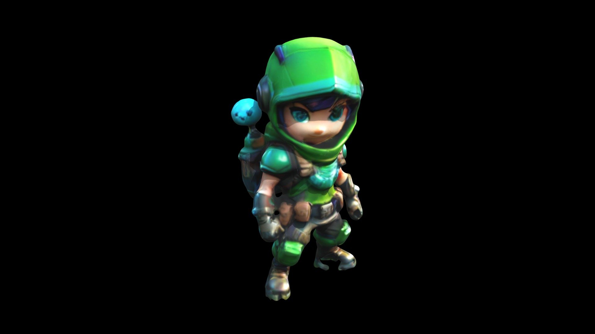 Adventure An anime-style character, equipped wi - Download Free 3D ...