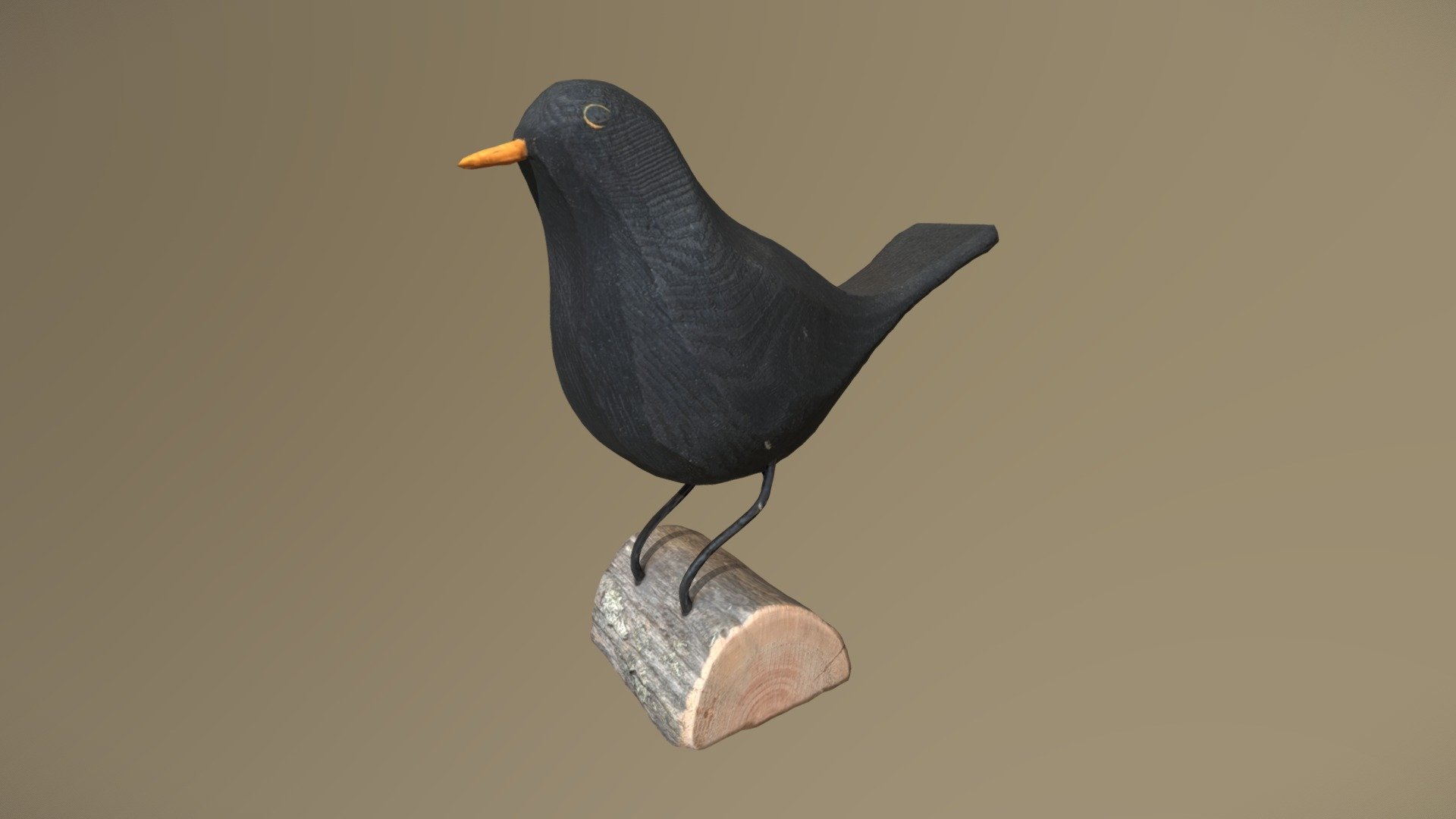 Carved Wooden Bird, Blackbird, Photoscan - Buy Royalty Free 3D model by ...