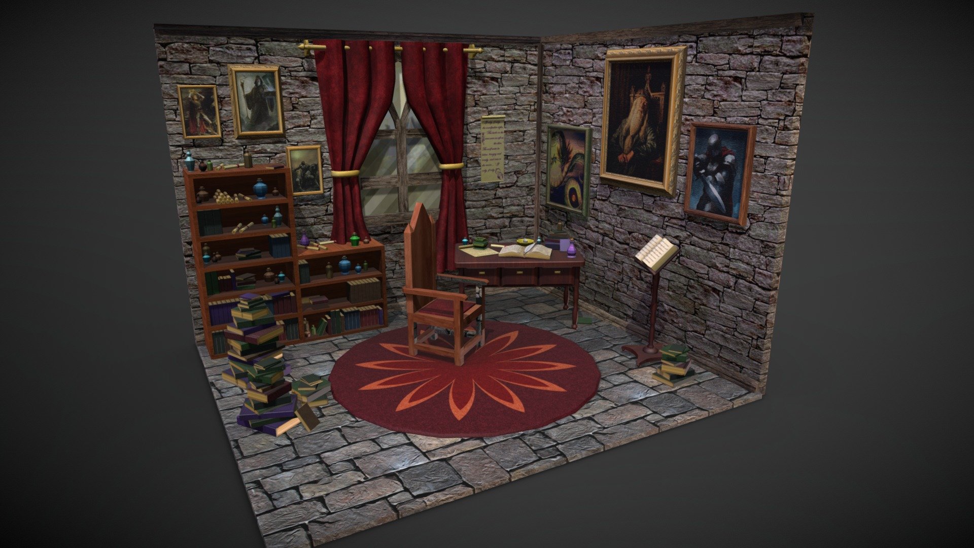 Completed Wizard Study - 3D model by ElizaDelemon [41a9bd9] - Sketchfab