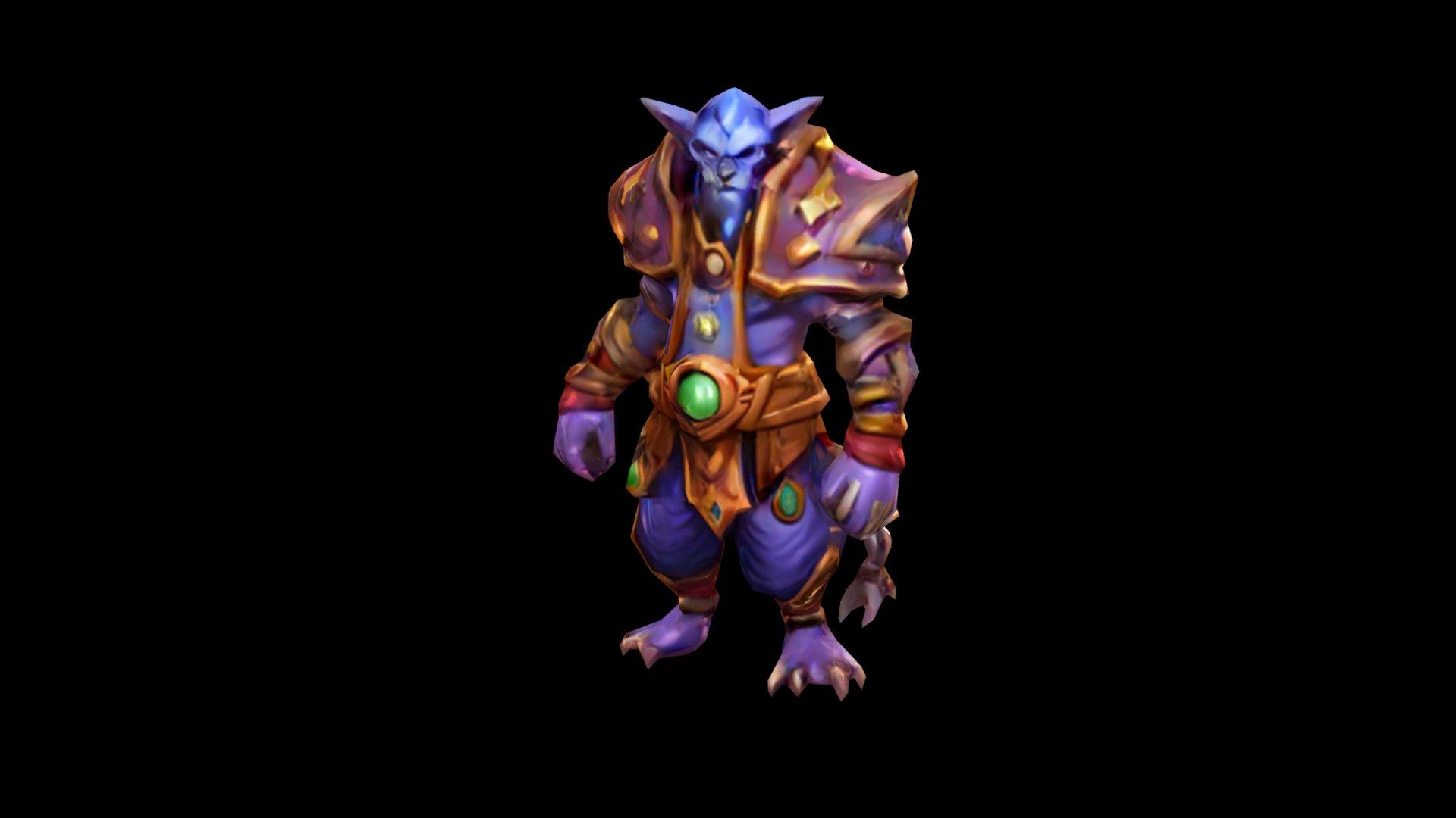 A regal purple-colored demon standing tall in ar - Download Free 3D ...
