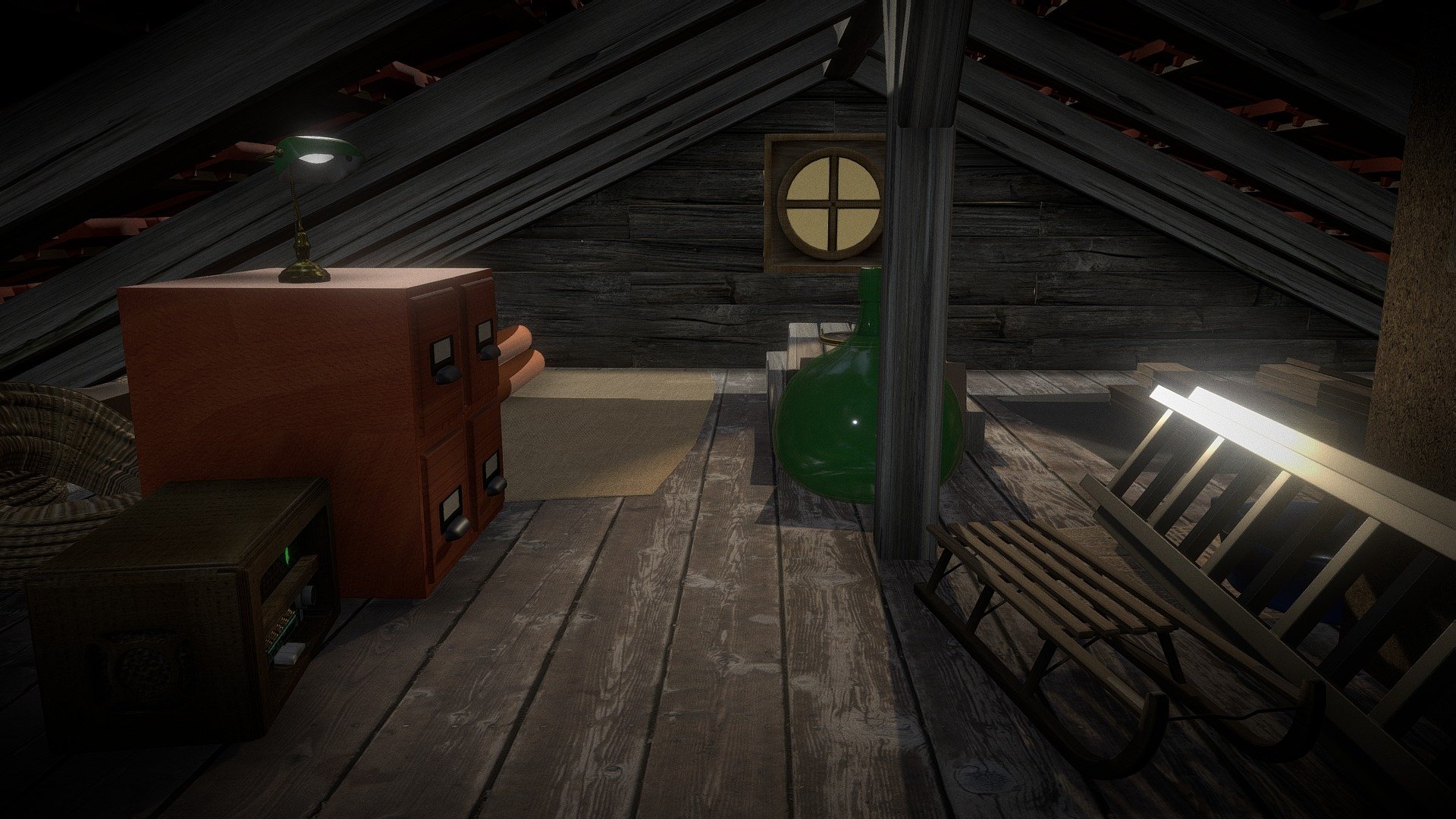 Attic - 3D model by PavelSputnik [41b3c47] - Sketchfab
