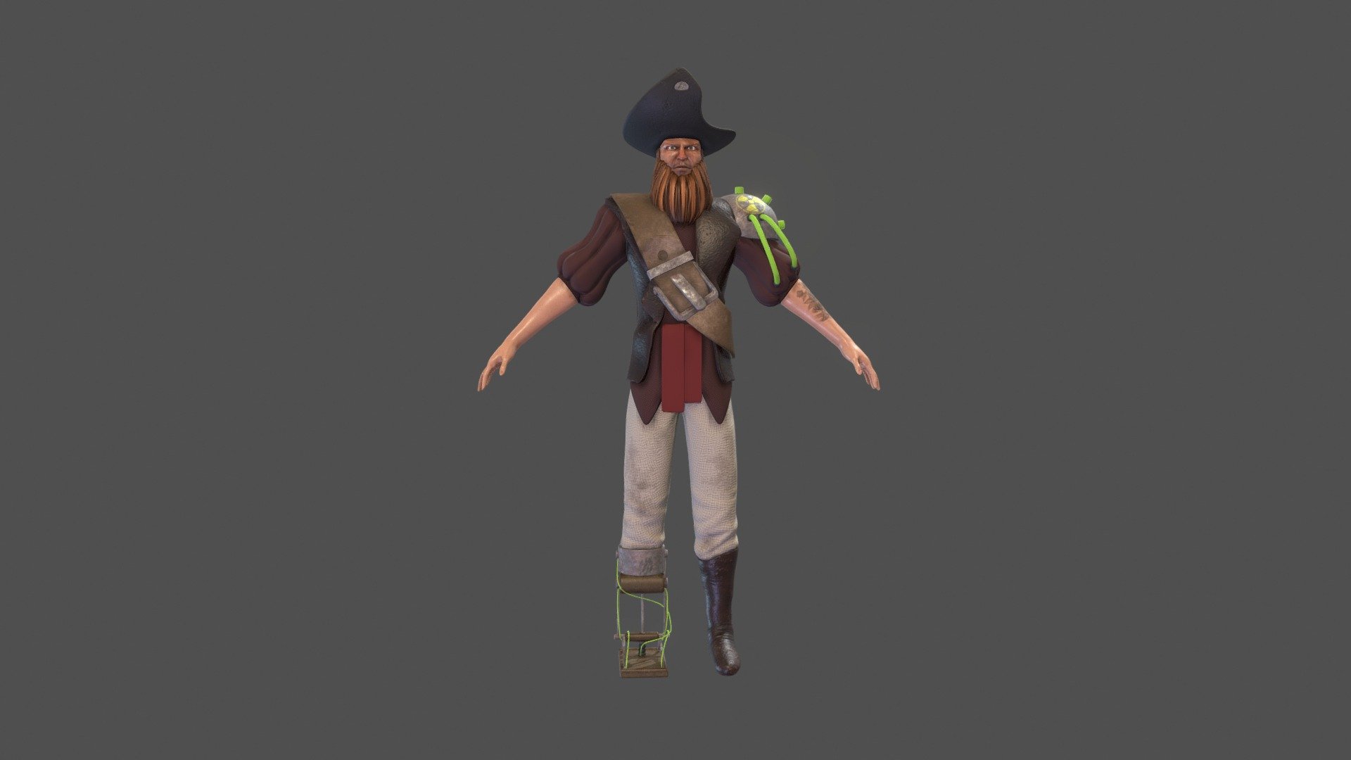 Futuristic pirate - HD Character - 3D model by nathdec [41b8541 ...