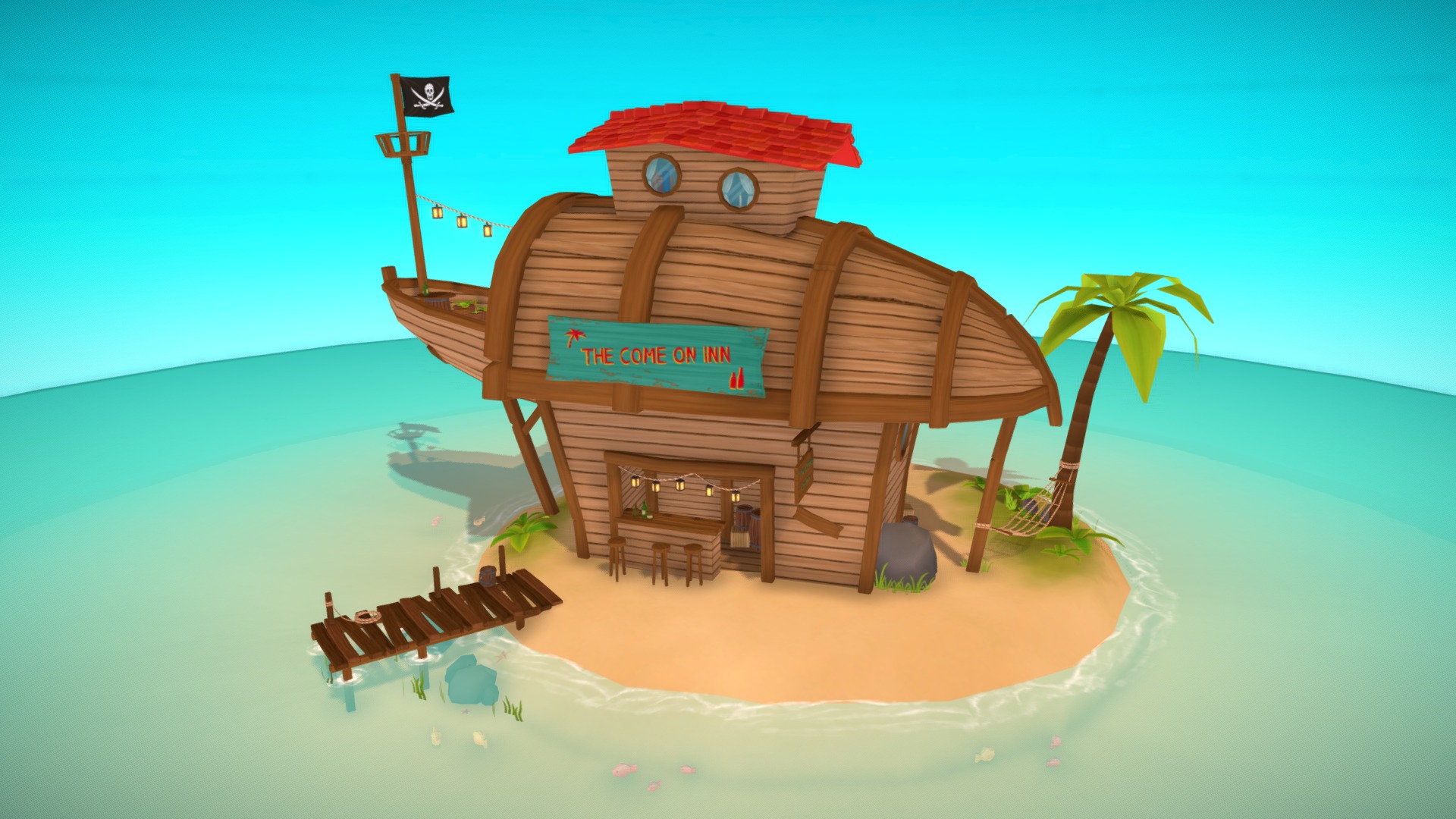 Pirate Inn - 3D model by Kari_Legrand [41bb6b7] - Sketchfab