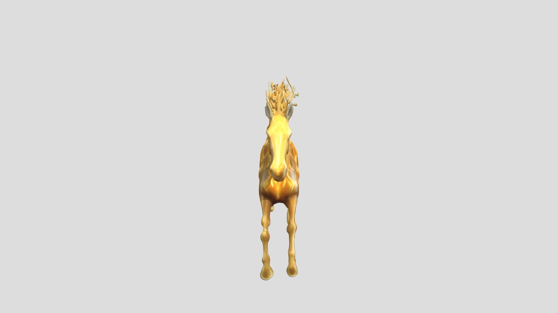 3D Golden Horse - Game-Ready & Metaverse - Download Free 3D model by m ...