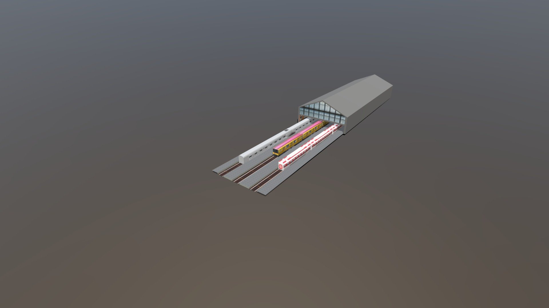 RAILWAY STATION - 3D model by Yasir.3D [41c34b6] - Sketchfab