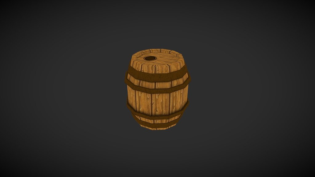 hand painted wood barrel - Download Free 3D model by ateeq93 [41c5a2b ...
