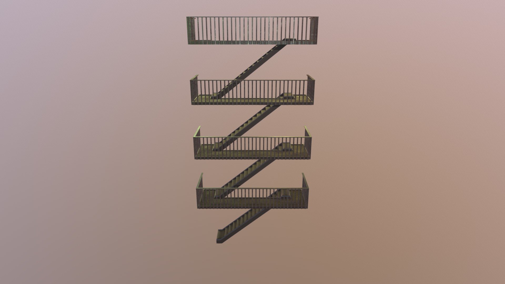 Fire Staircase - 3D model by Filip Kmeť (@filip.kmet) [41ca070] - Sketchfab