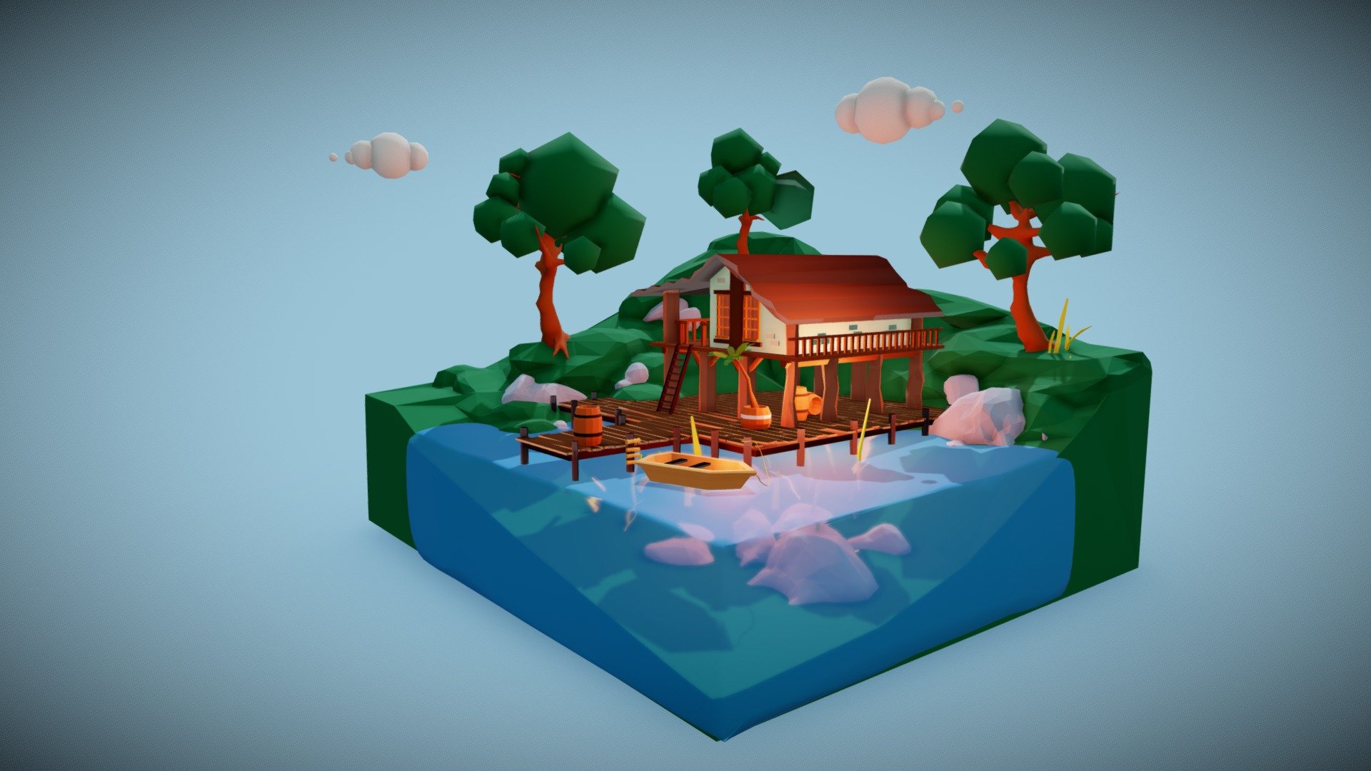 Lake house - 3D model by Vak.Expert (@vakexpert) [41cd231] - Sketchfab