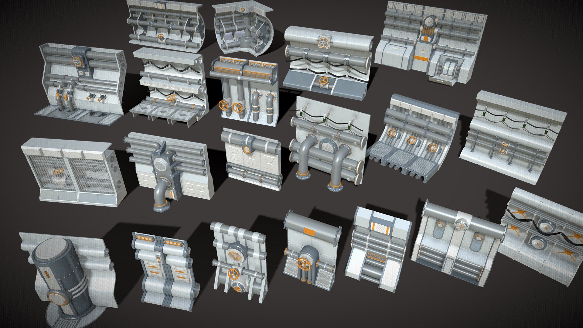 Industrial Walls Collection 1 - 20 pieces - 3D model by 3d.armzep ...