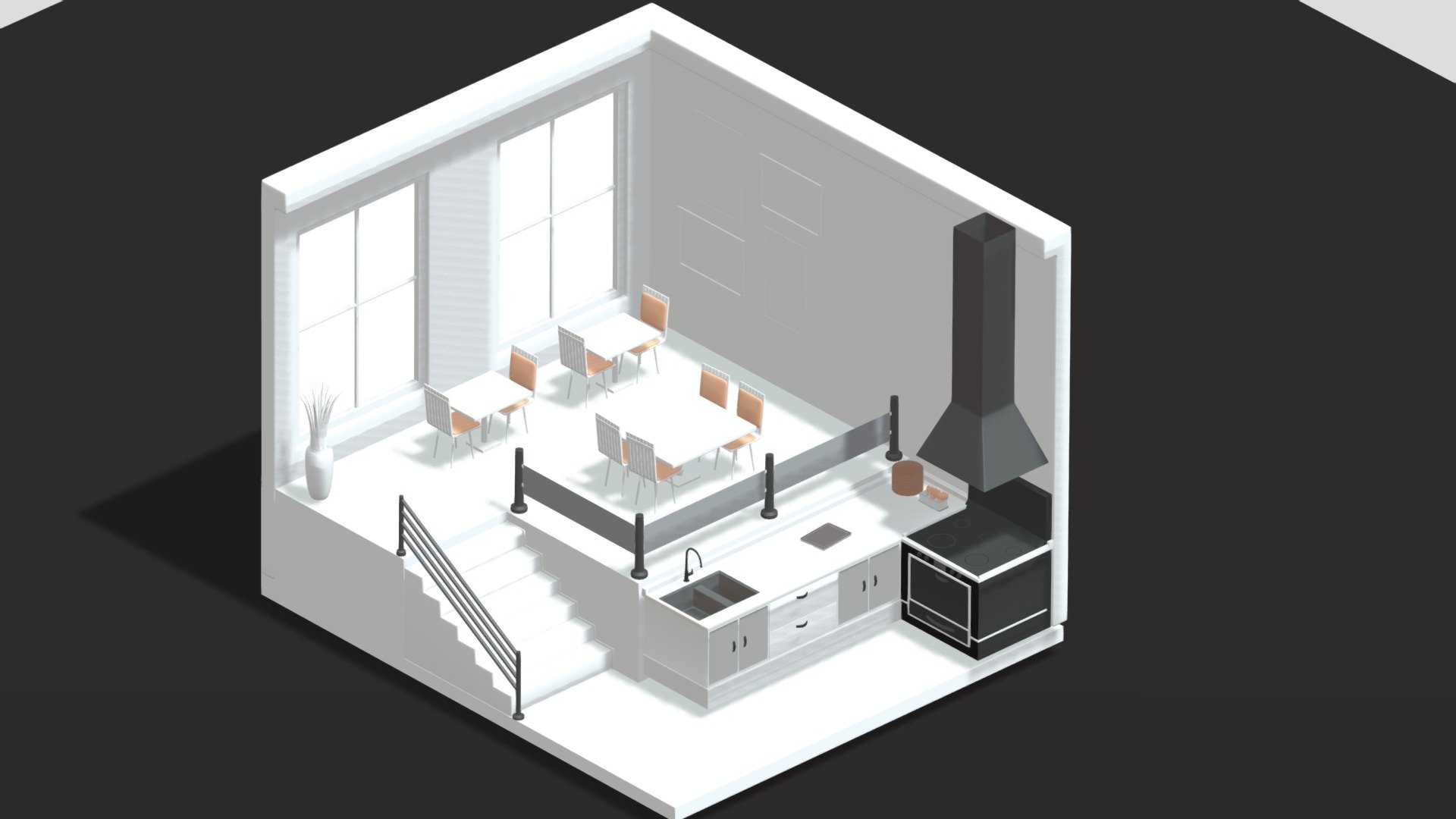 isometric restaurant - Download Free 3D model by a7med.m137 [41d7d77 ...