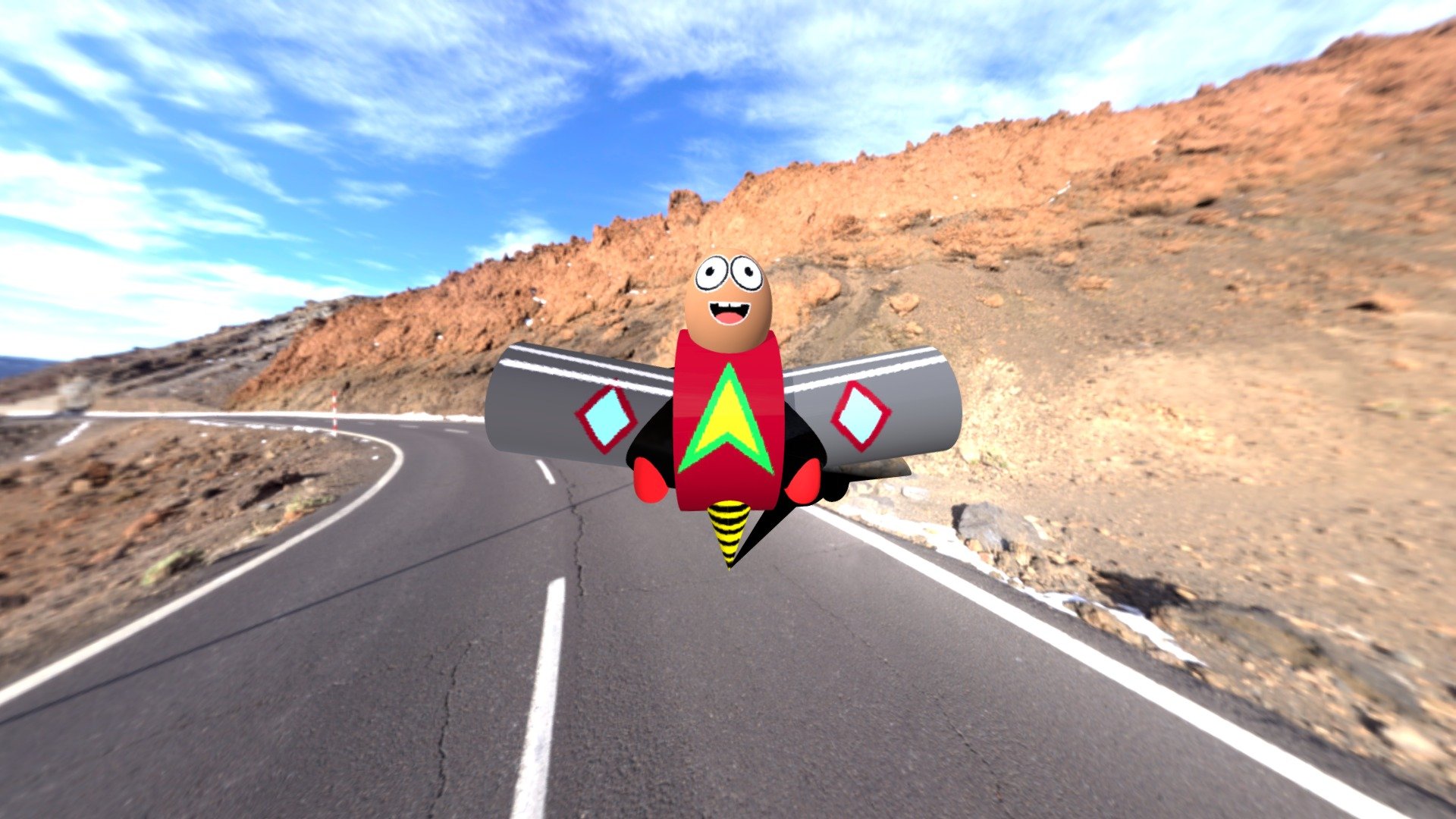 Eggy: the egg head flying bee - Download Free 3D model by ...