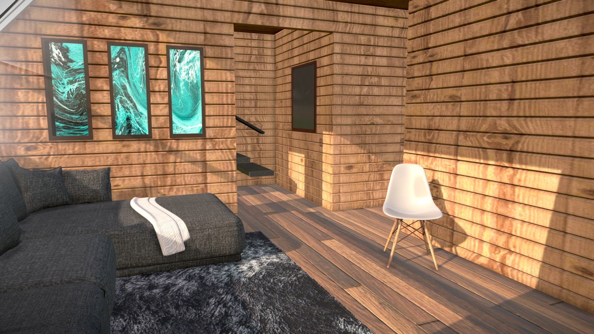 Beach Themed House - Living Room - Buy Royalty Free 3D model by riach ...