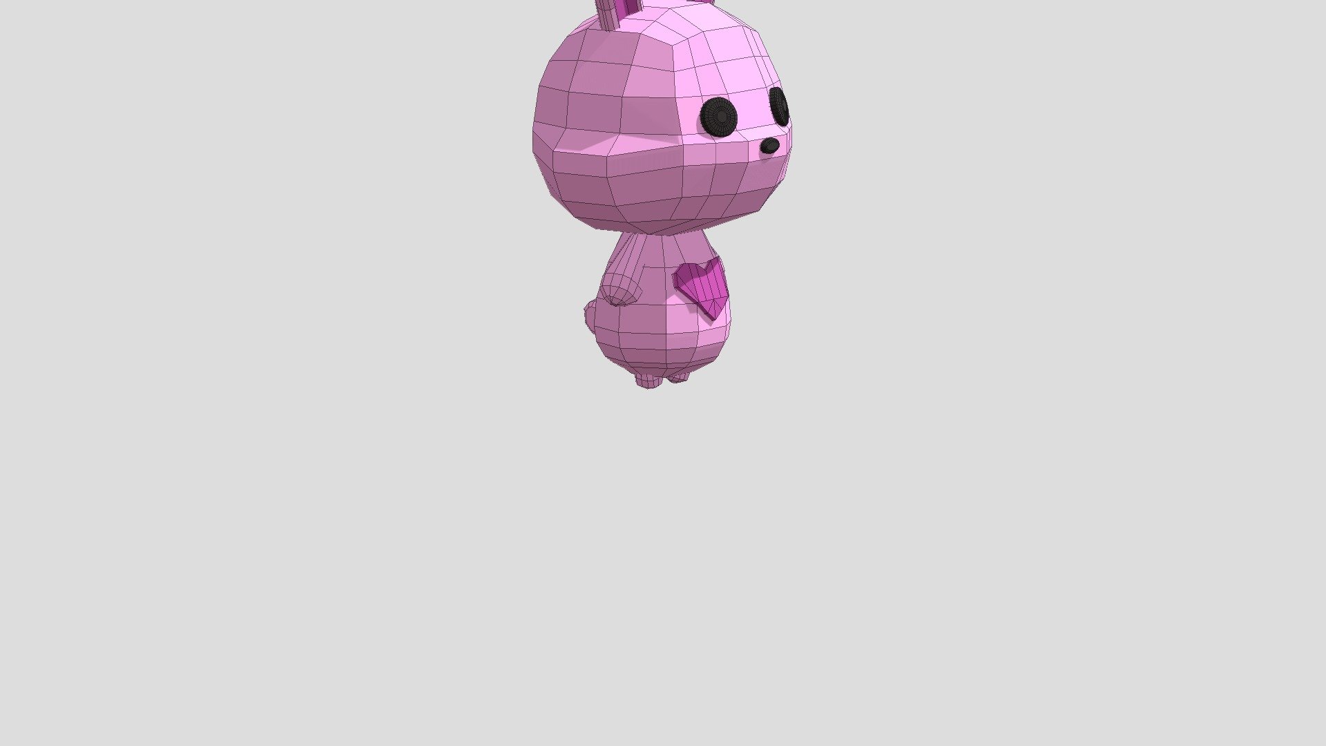 pink bunny flat - 3D model by RubyRosalina [41e8b1a] - Sketchfab