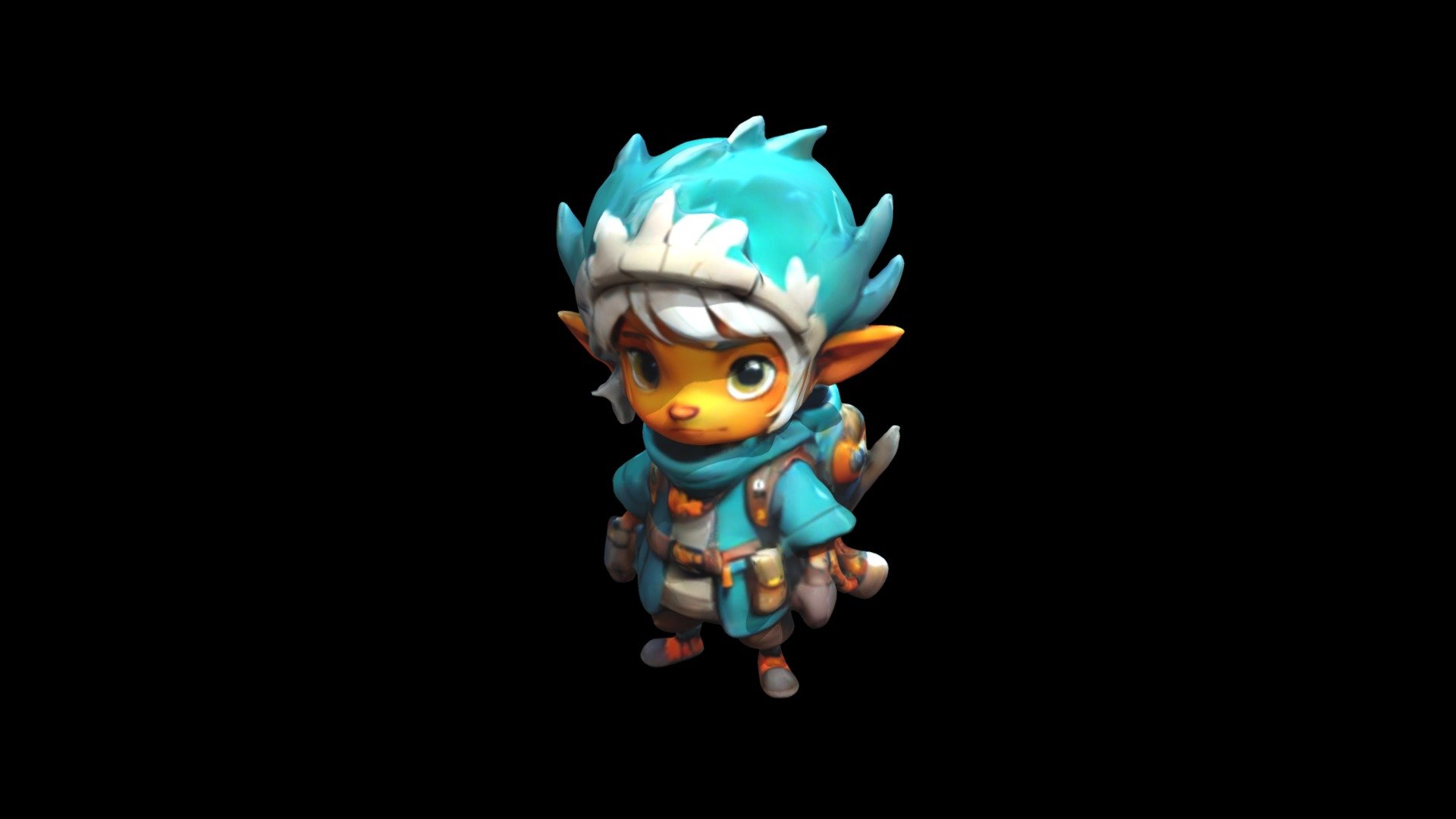 a cartoon character with a blue jacket and a - Download Free 3D model ...