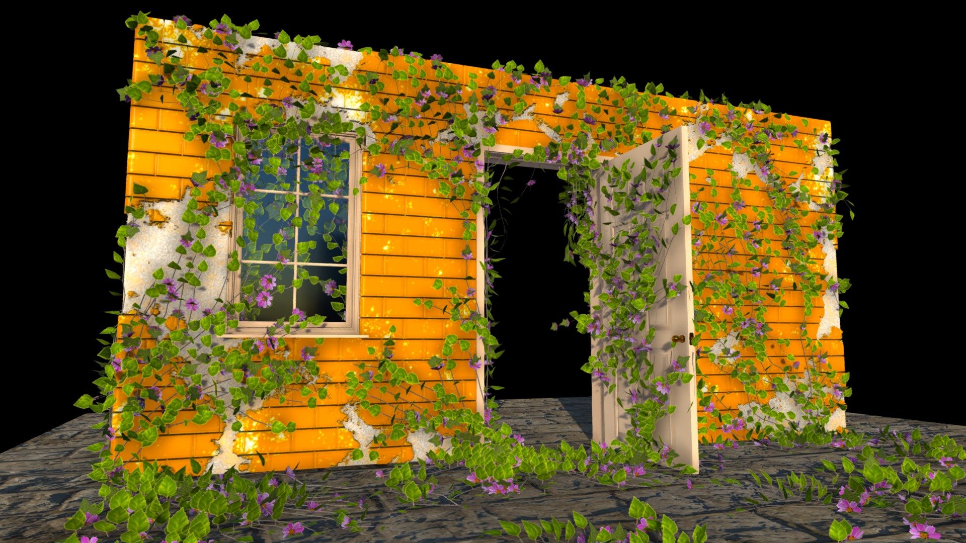 Procedural Wall and Ivy Test - Download Free 3D model by Giimann ...