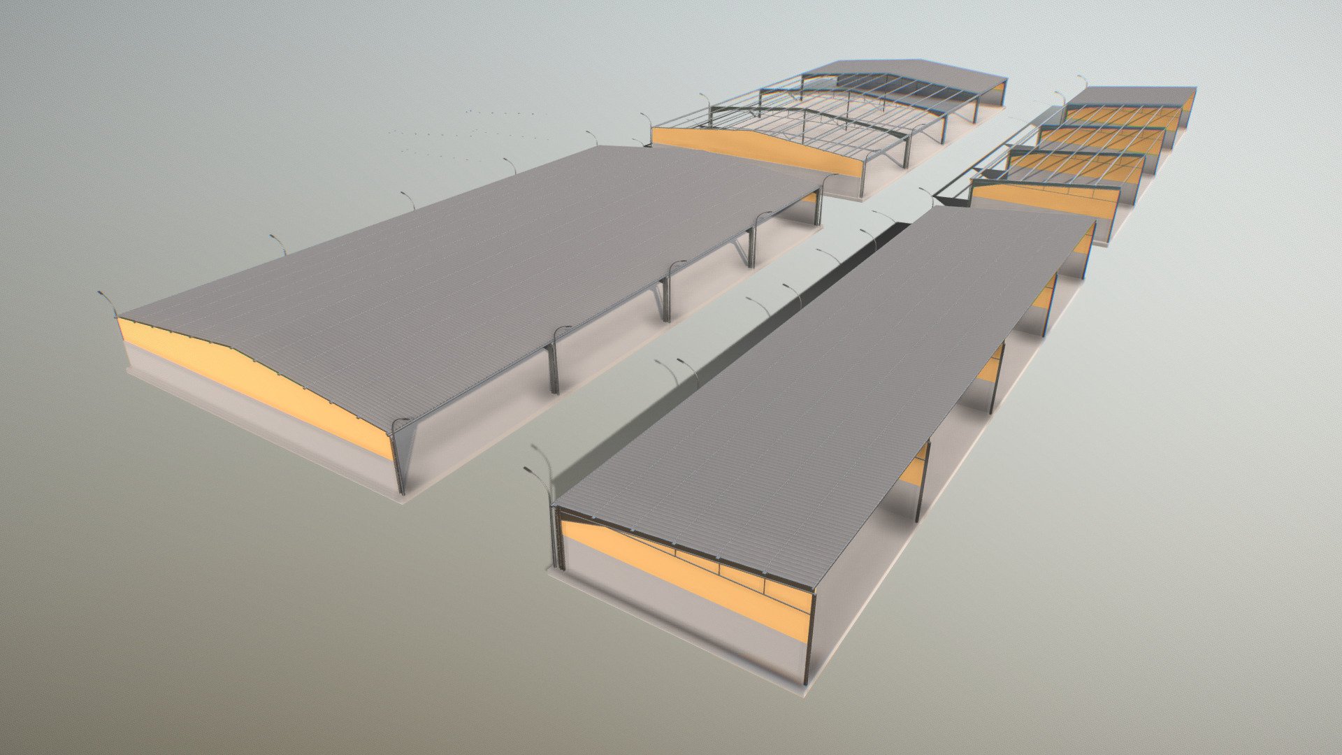 Open Metal Shed With Corrugated Roof (High-Poly) - Buy Royalty Free 3D ...