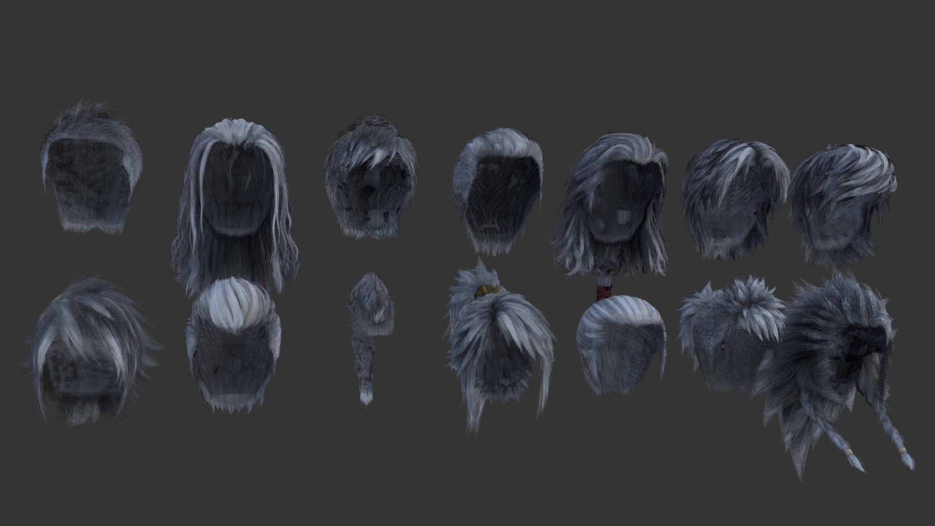 Hair Pack (part 1) - Download Free 3D model by rendysix [41f1709 ...