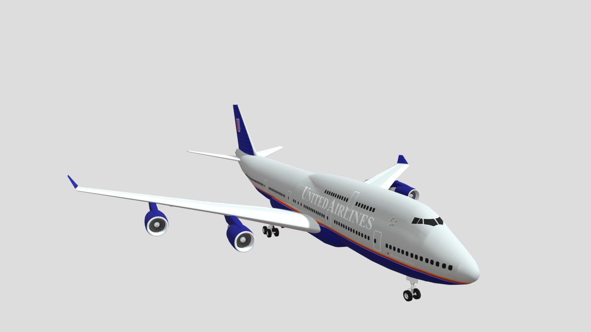 boeing 747-422 united airlines - Download Free 3D model by zairiq ...