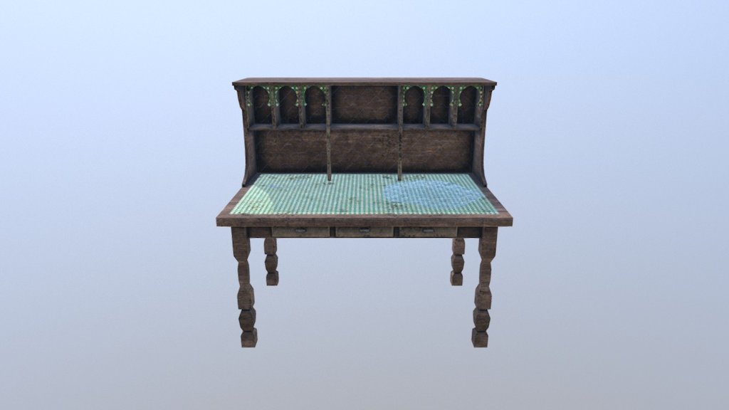 Arabic desk - 3D model by Héctor Gárate (@hectorsgarate) [420baa1 ...